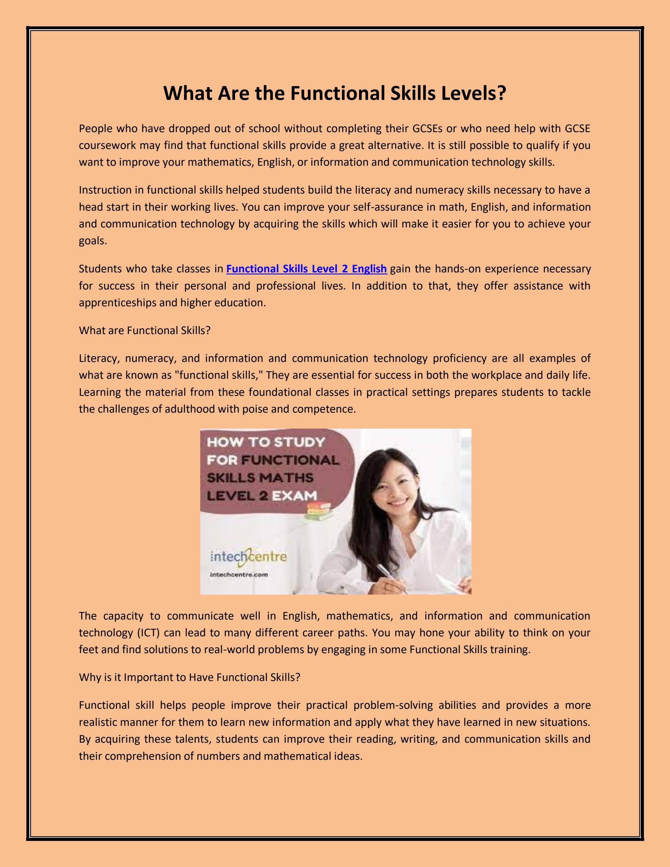 What Are The Functional Skills Levels By Amiasarian Issuu