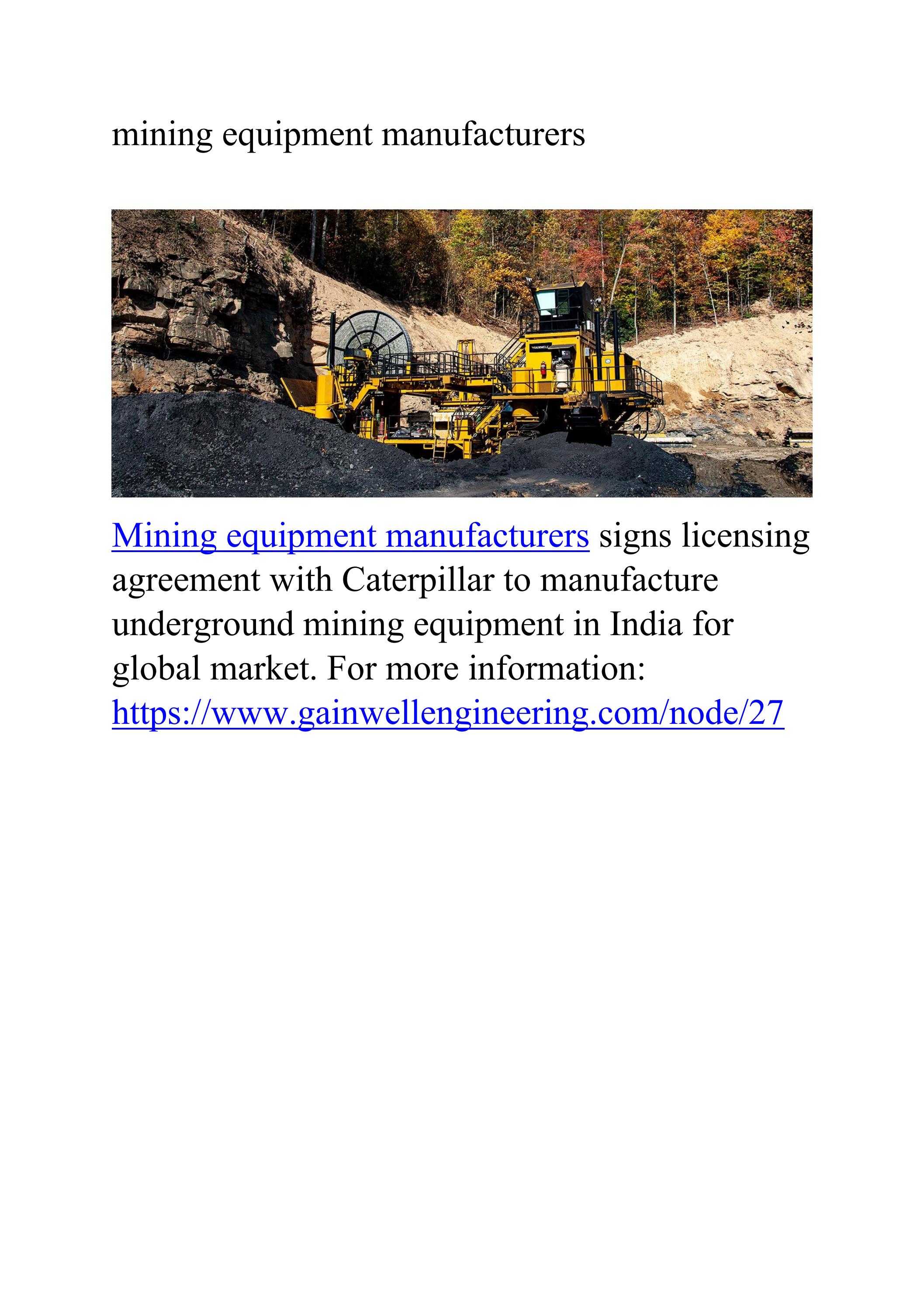 mining equipment manufacturers by Mining equipment manufacturers - Issuu
