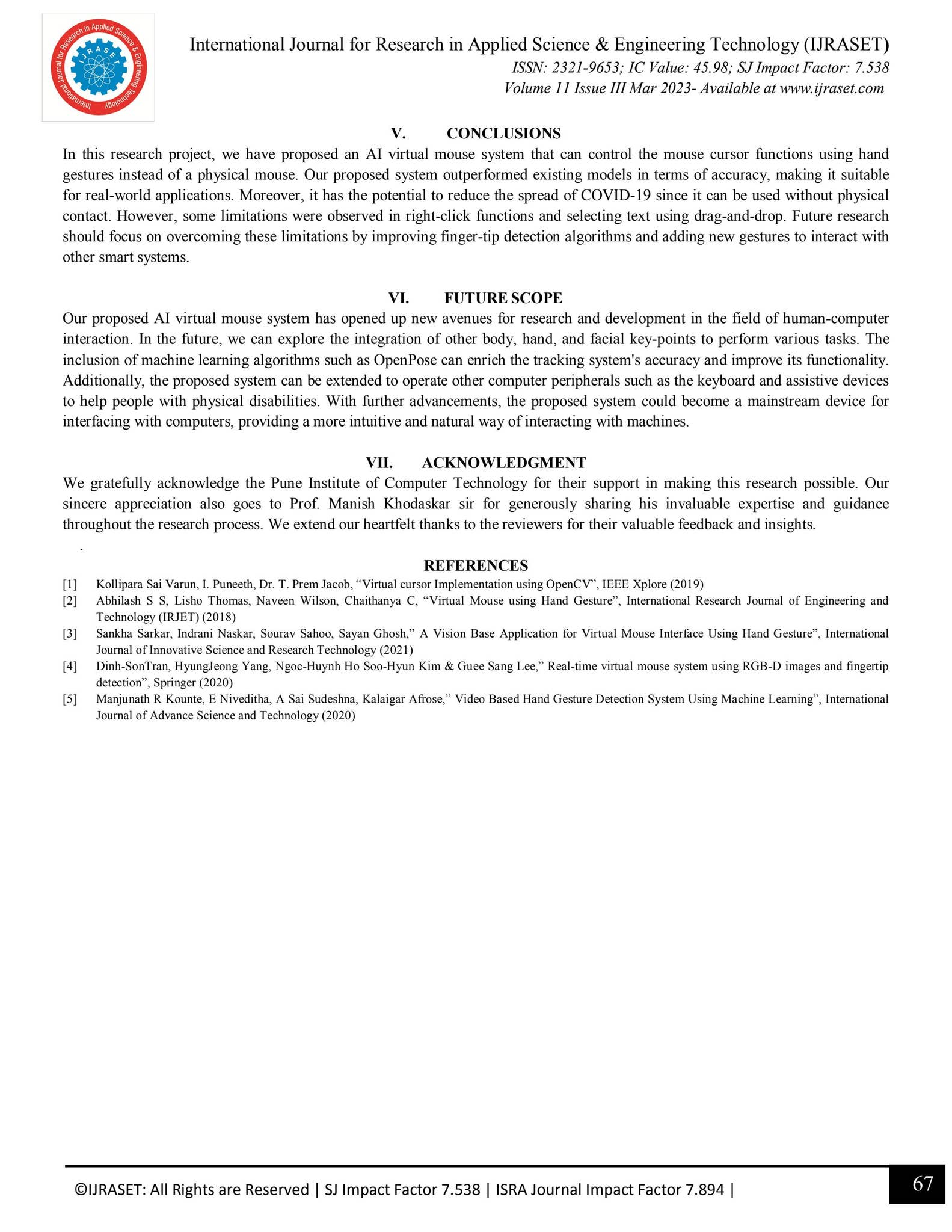 Wireless Cursor Controller Hand Gestures for Computer Navigation by IJRASET - Issuu
