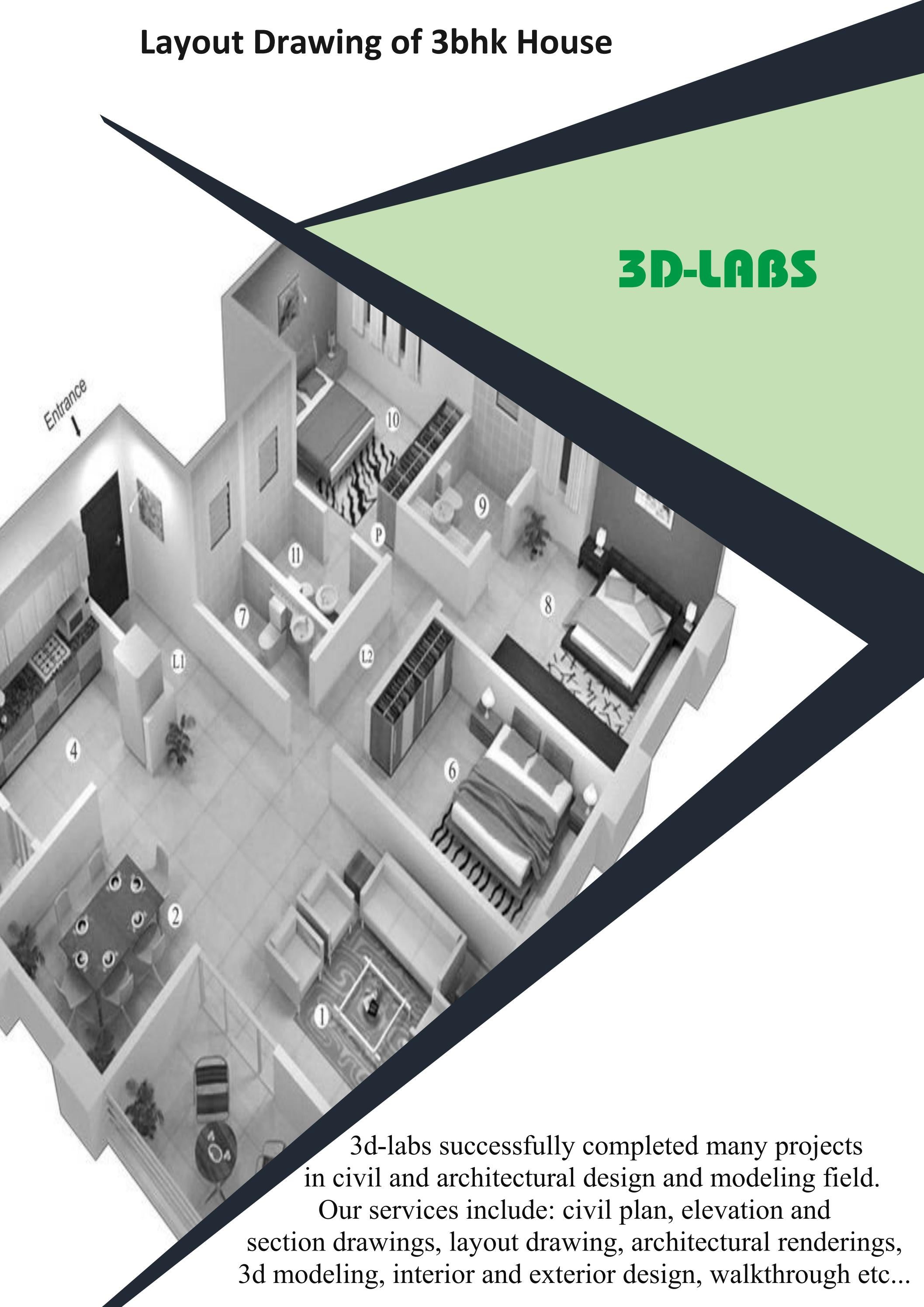 Layout Drawing of 3bhk House by Design Manager - Issuu