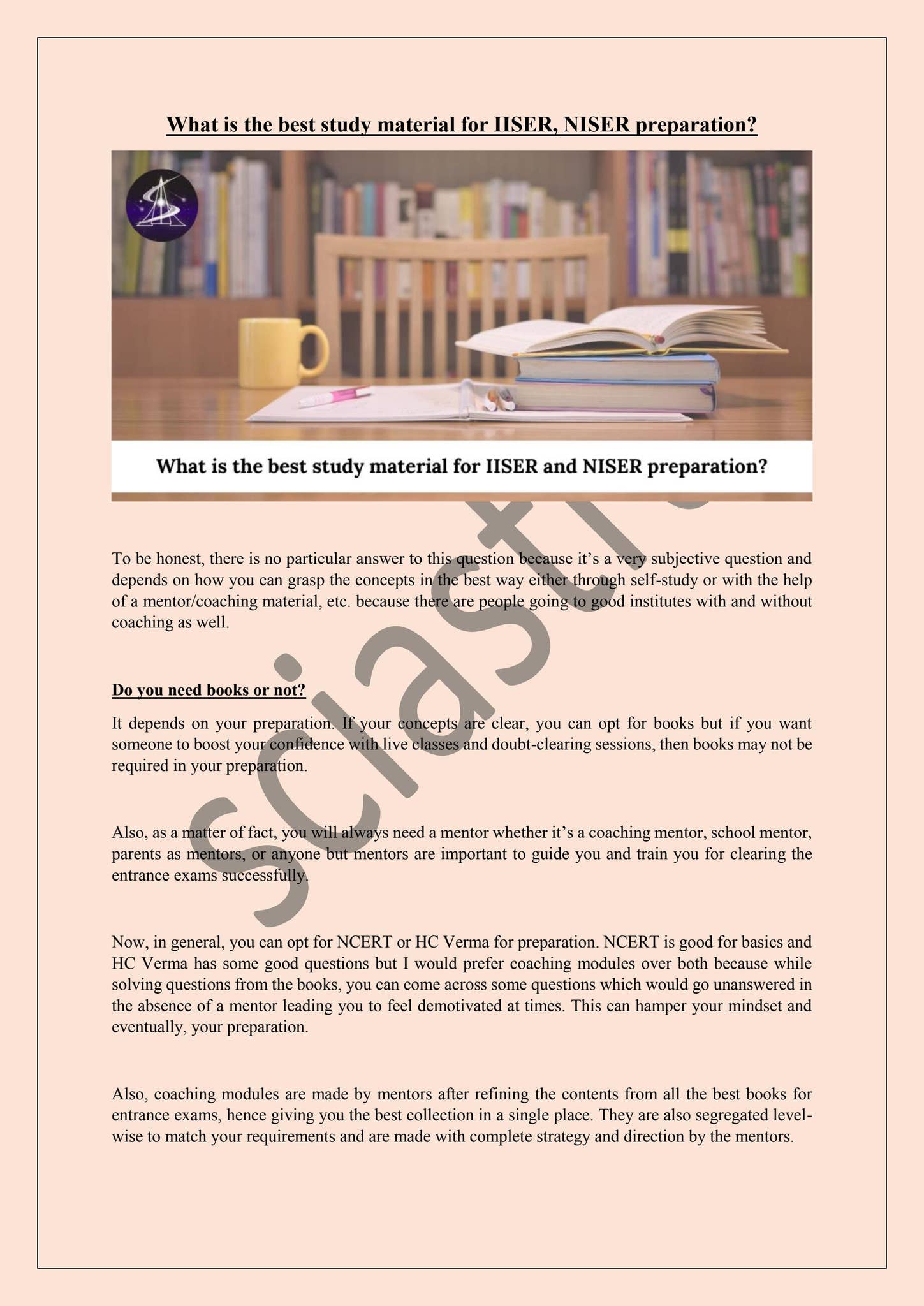 What is the best study material for IISER, NISER preparation? by ...