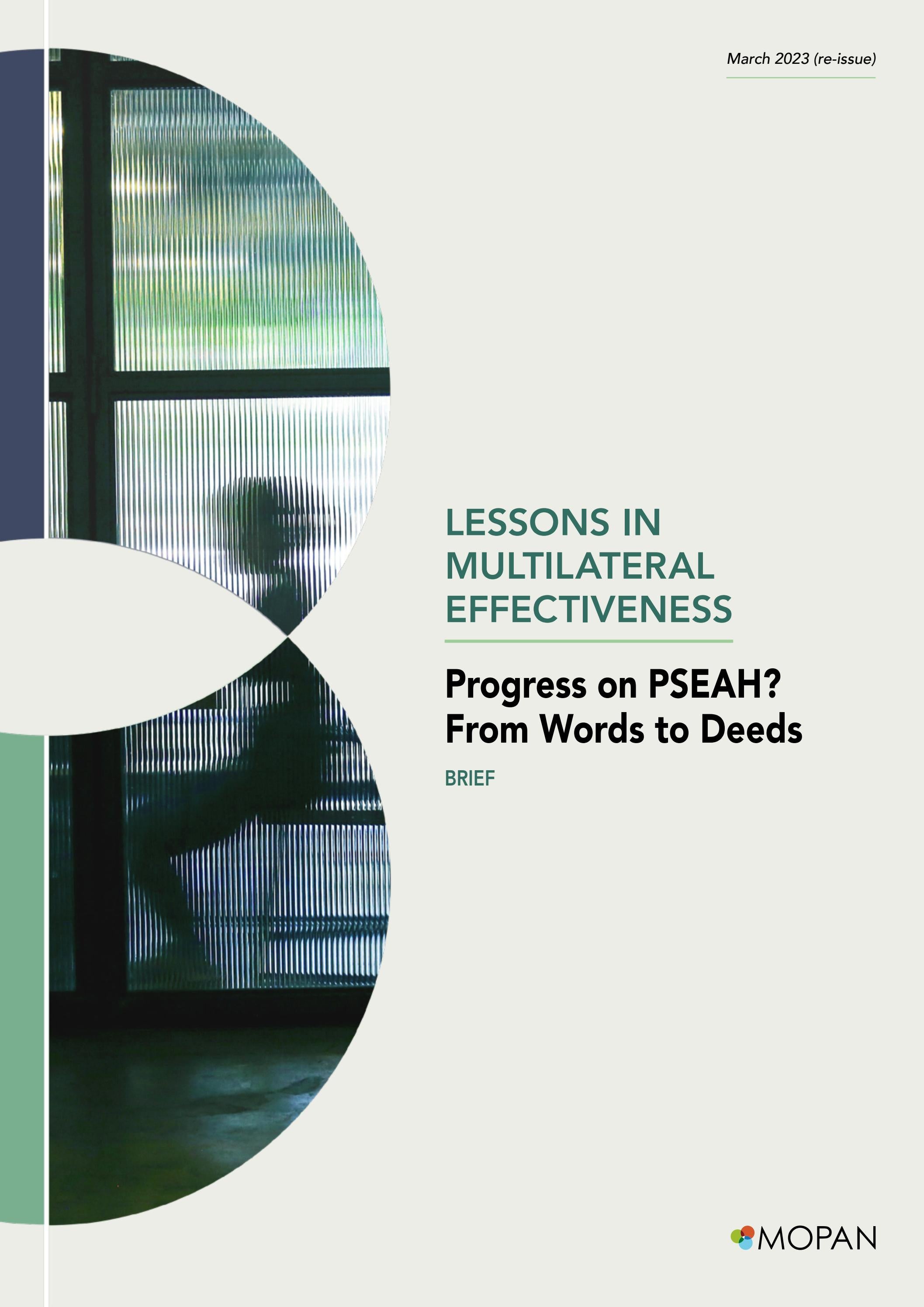 SEAH Synthesis Brief: Progress on PSEAH? From words to deeds by MOPAN ...