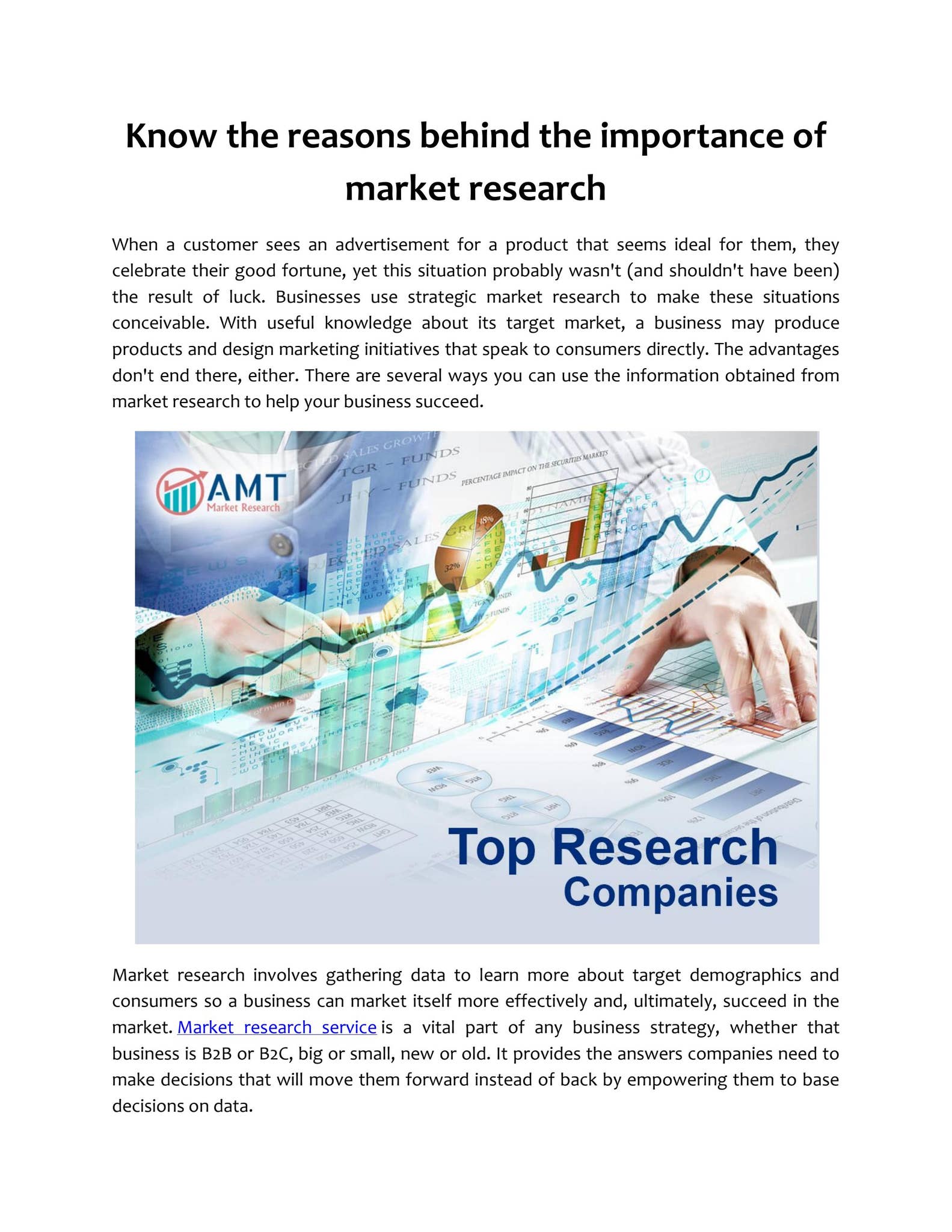 Know the reasons behind the importance of market research by AMT Market ...