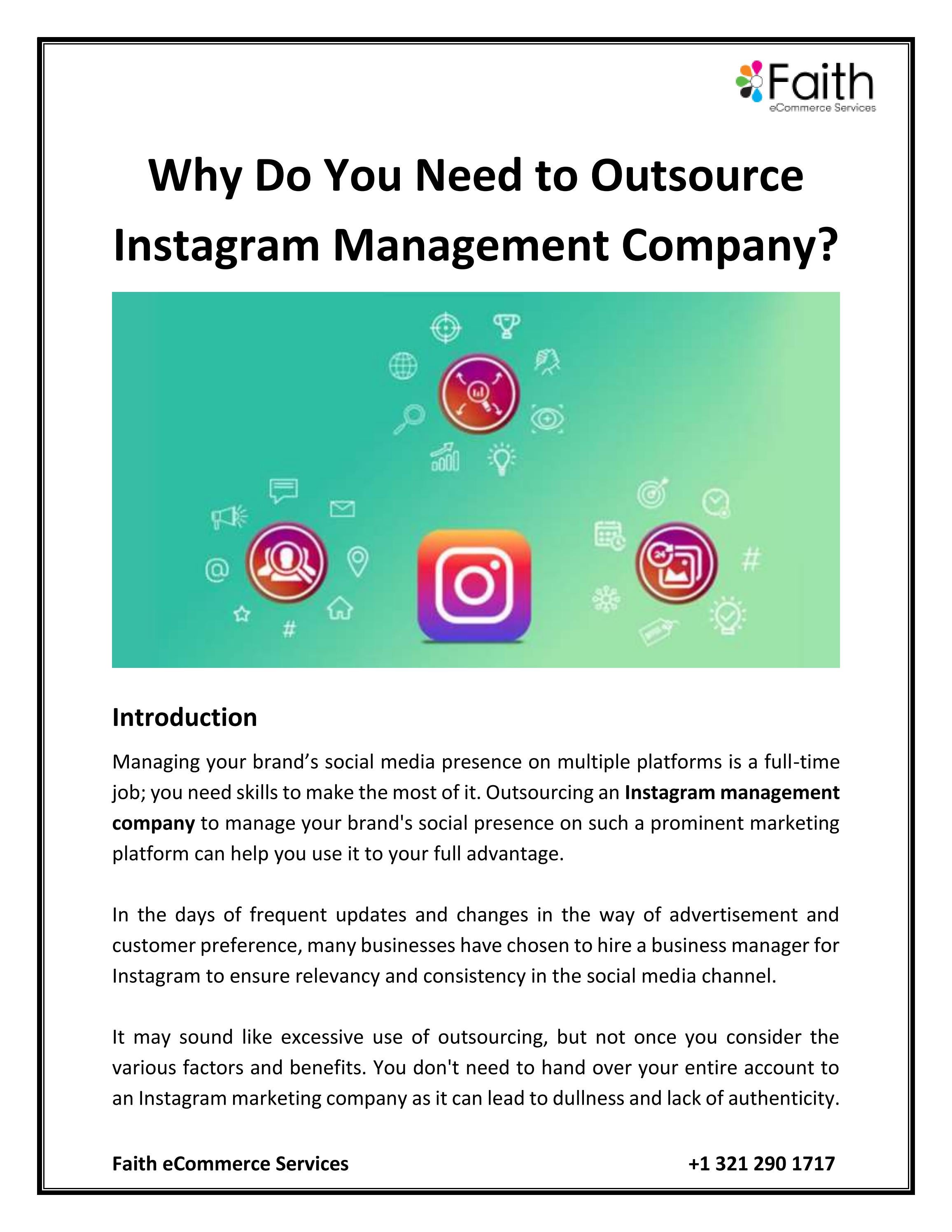 Why Do You Need to Outsource Instagram Management Company? by Robart ...