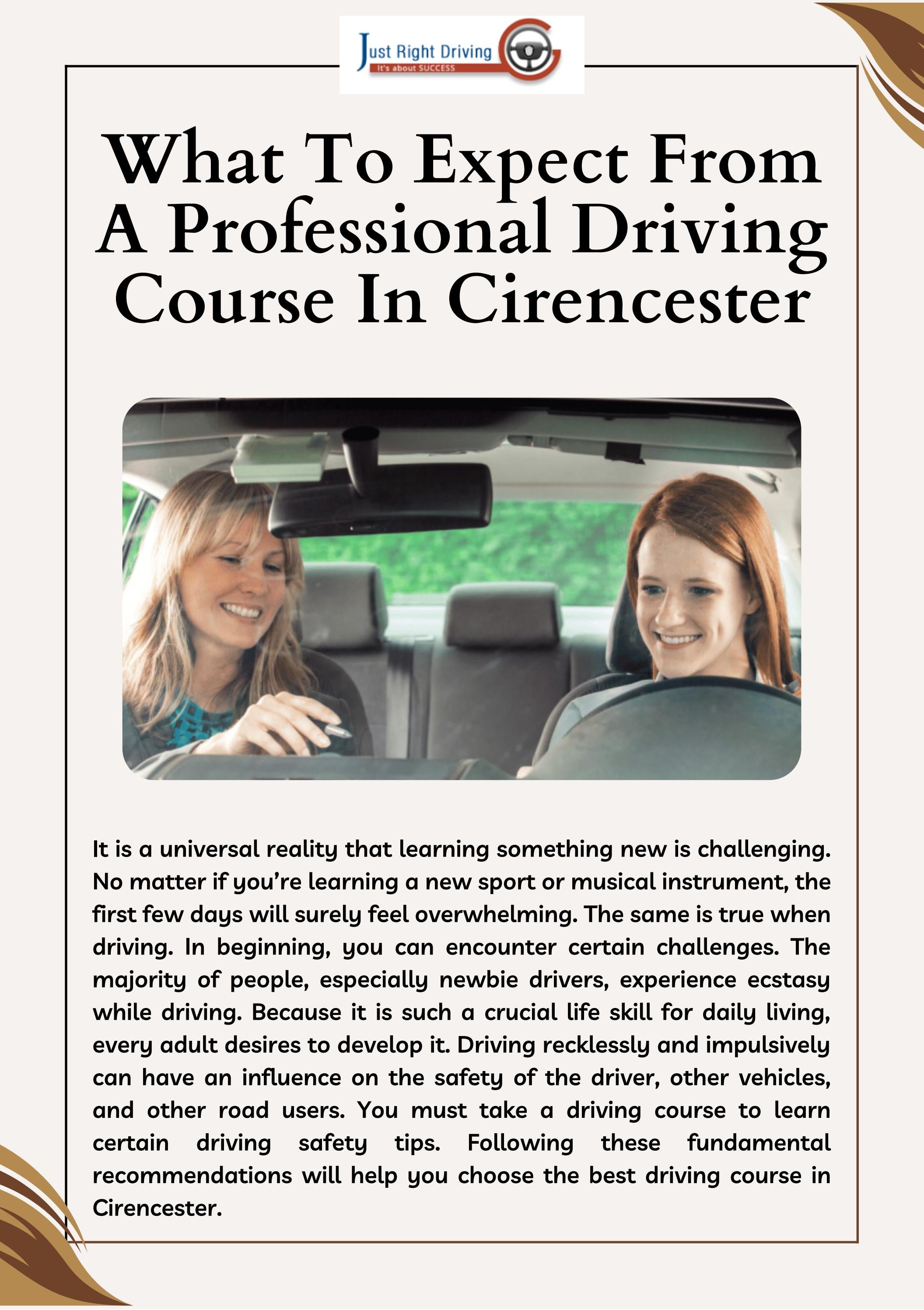What To Expect From A Professional Driving Course In Cirencester by ...