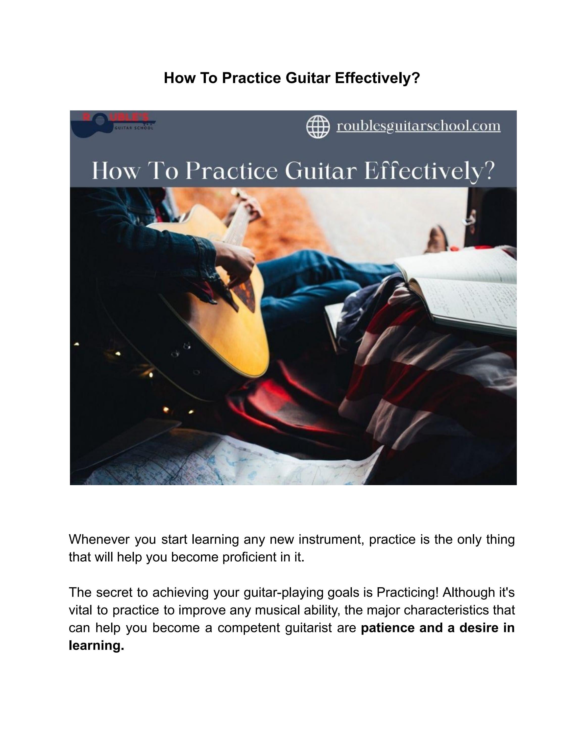 How To Practice Guitar Effectively? by Rouble's Guitar School - Issuu