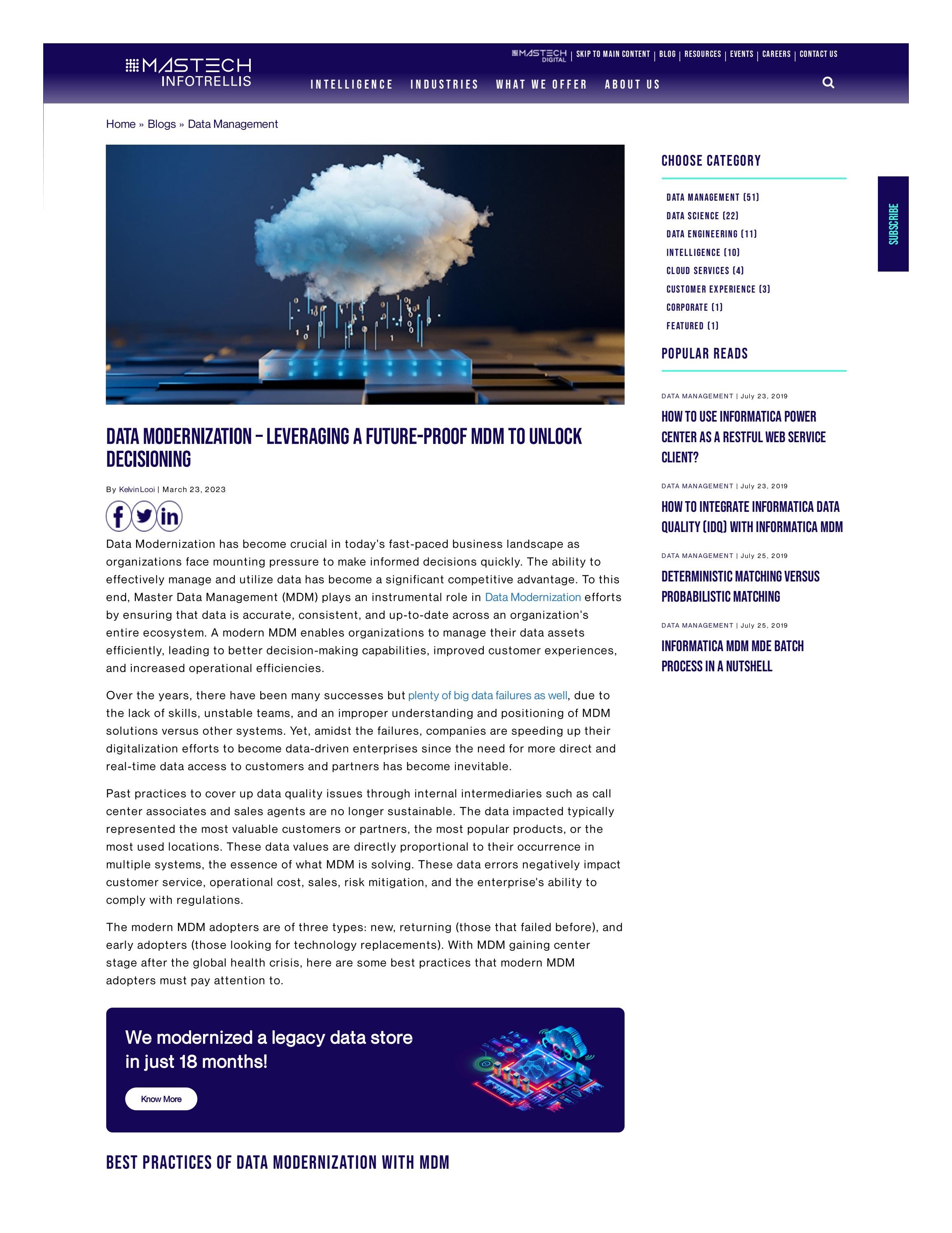 Data Modernization – Leveraging a Future-proof MDM to Unlock ...