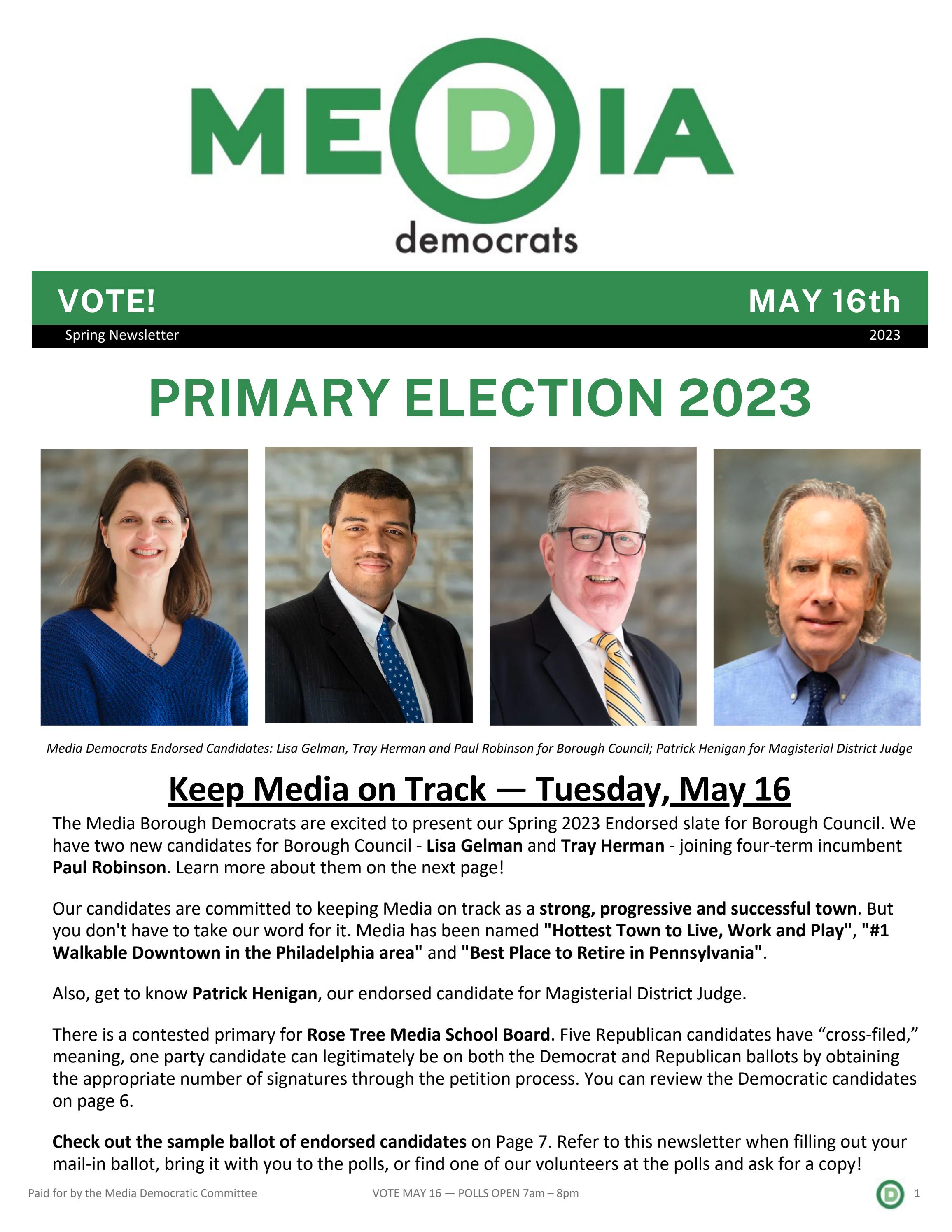 Media Democrats Spring Newsletter by Media Democrats - Issuu