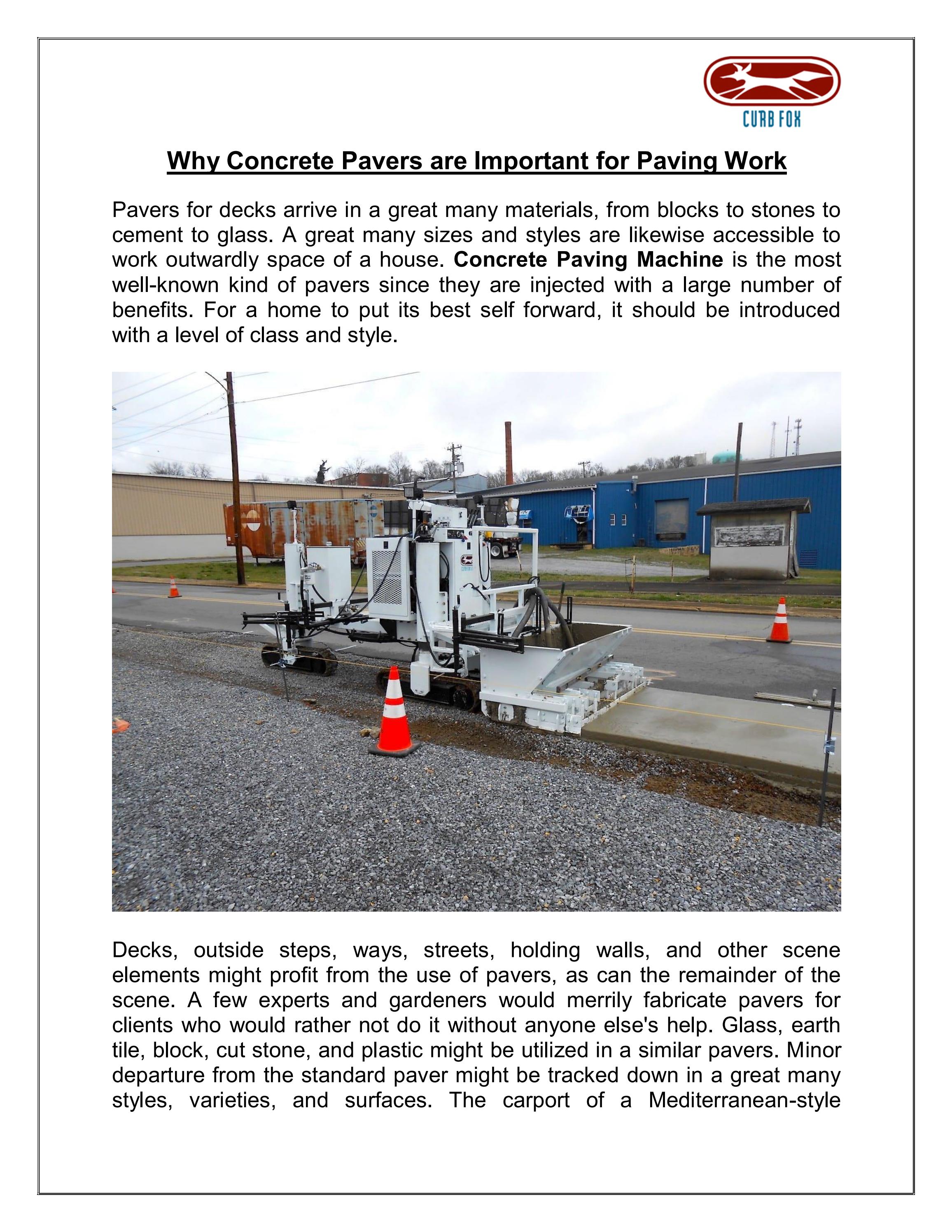 Why Concrete Pavers are Important Paving Work by Curbfox usa - Issuu