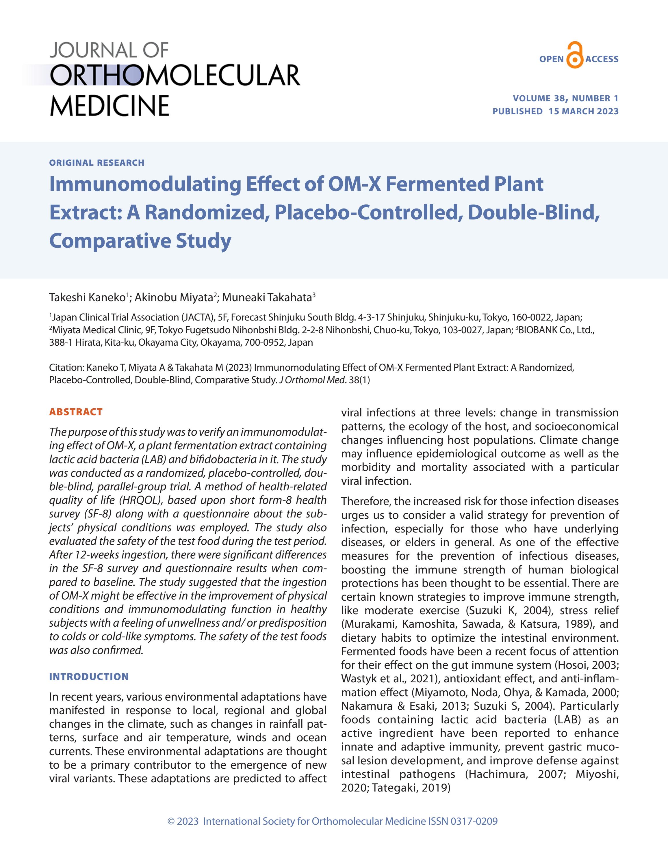 Immunomodulating Effect of OM-X Fermented Plant Extract by Journal of ...