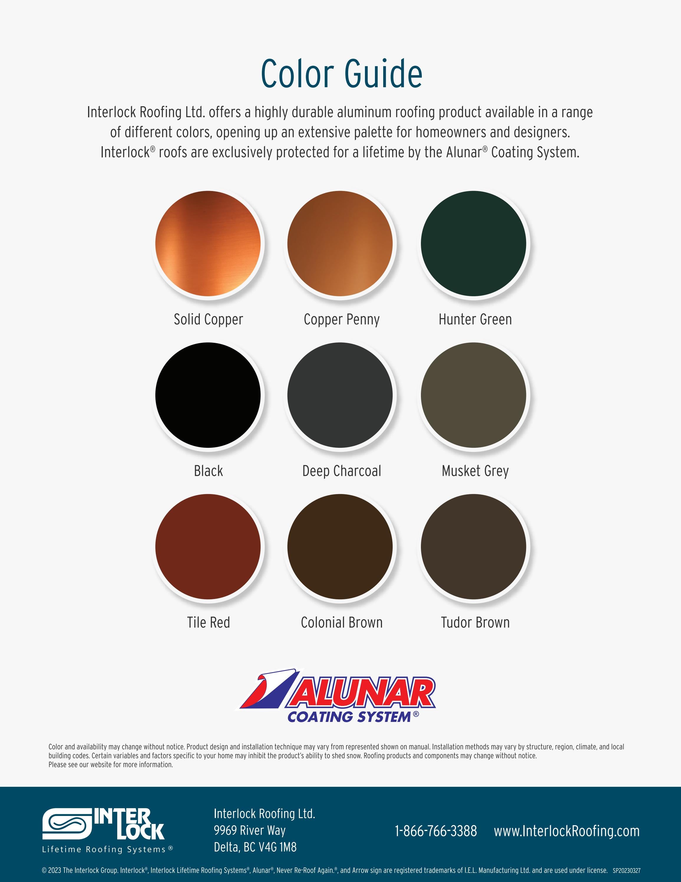 Interlock Metal Roofing Color Guide by Interlock Metal Roofing - Issuu
