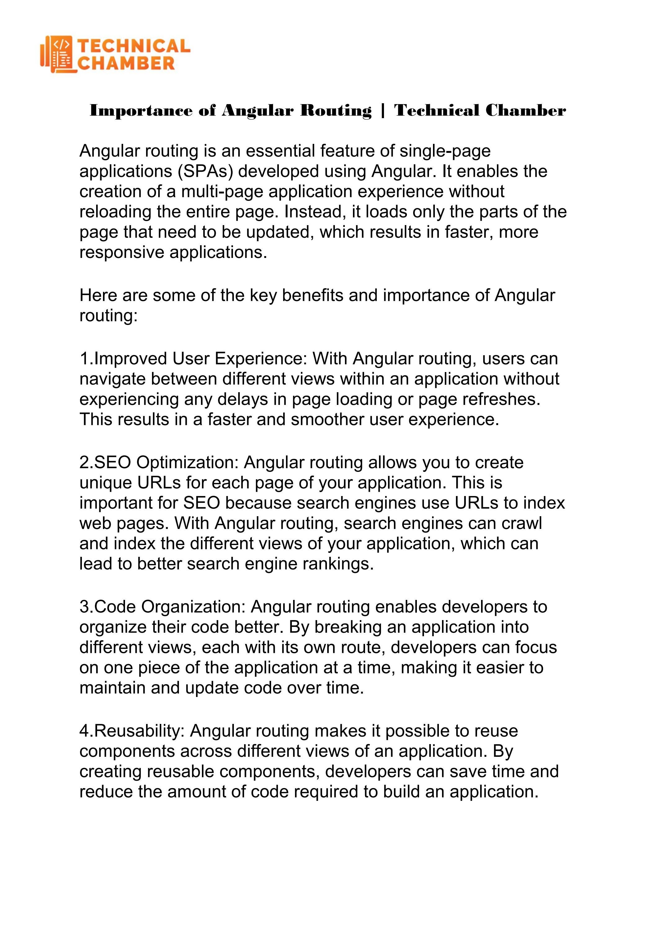 Importance of Angular Routing | Technical Chamber by Adequate_infosoft ...