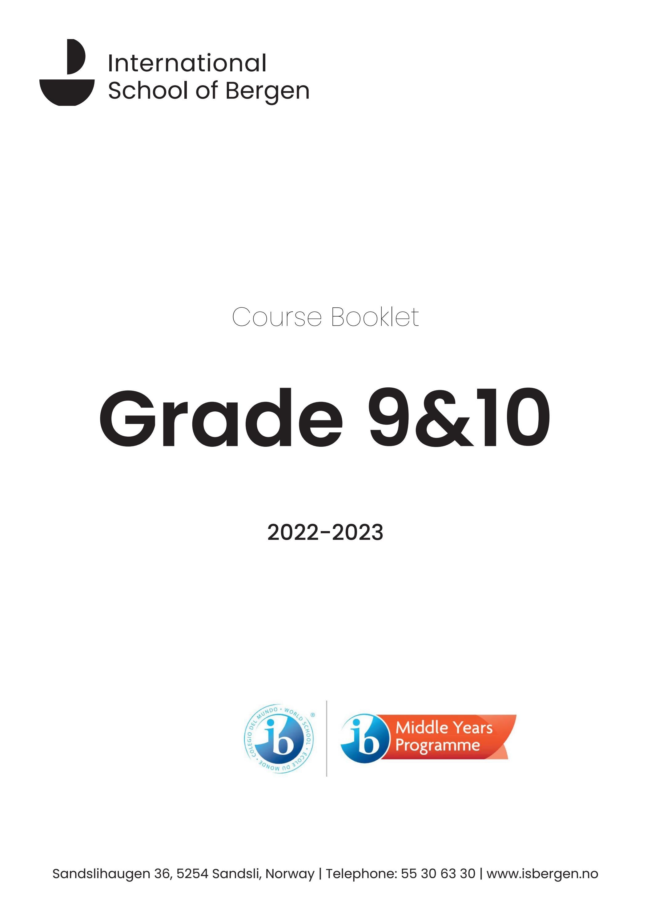 MYP Curriculum Guide Grade 9 & 10 by International School of Bergen - Issuu