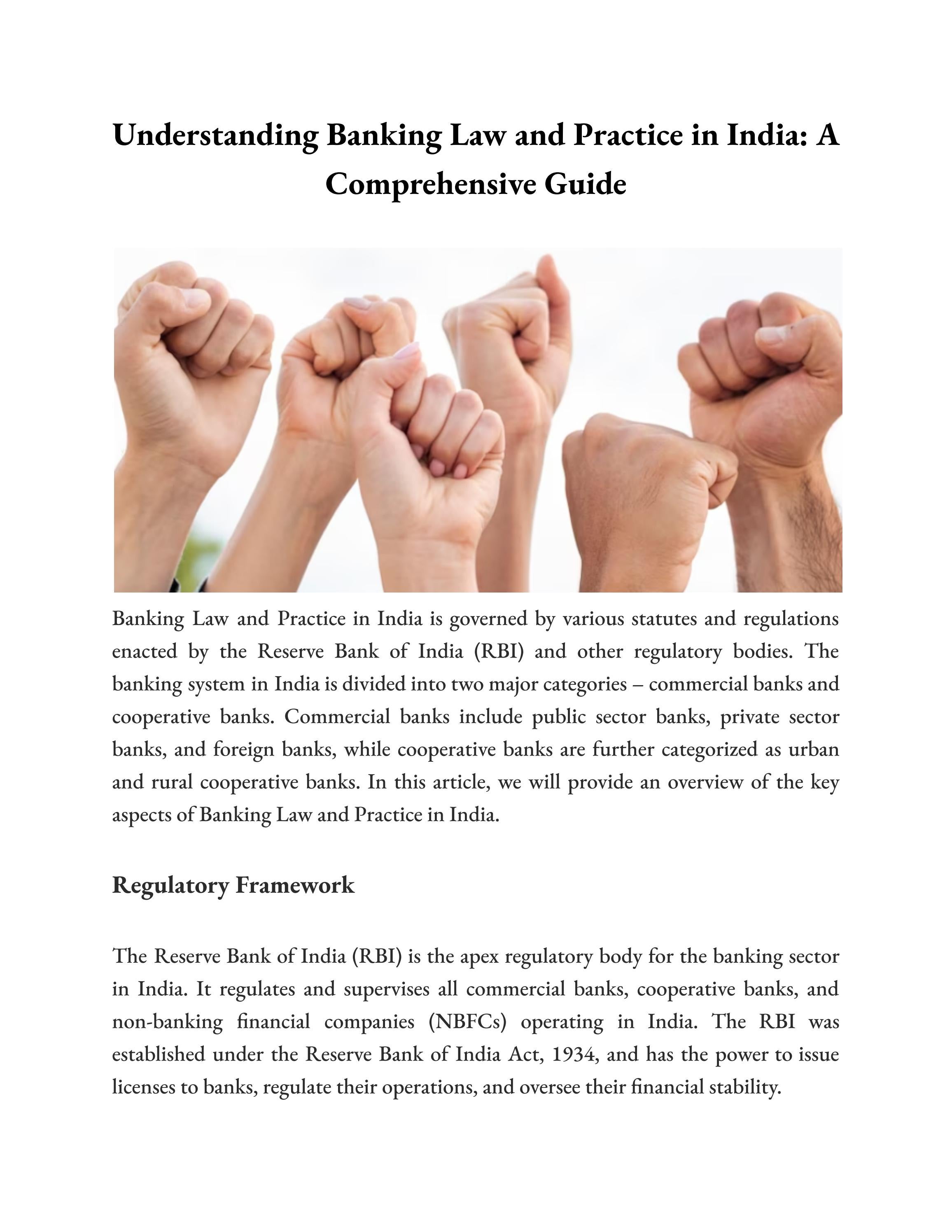 Understanding Banking Law and Practice in India: A Comprehensive Guide ...