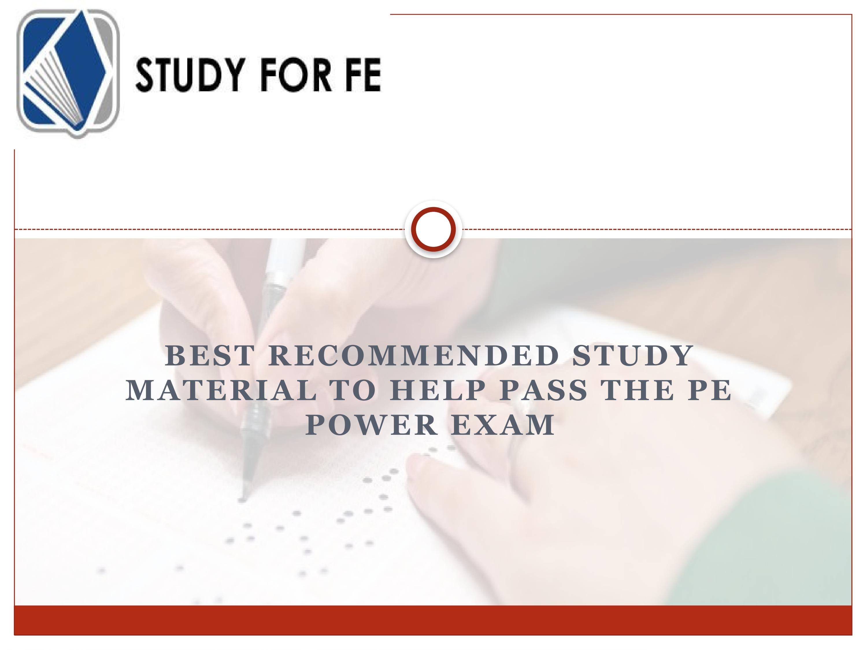 Best Recommended study material to help pass the PE Power Exam by Wasim ...