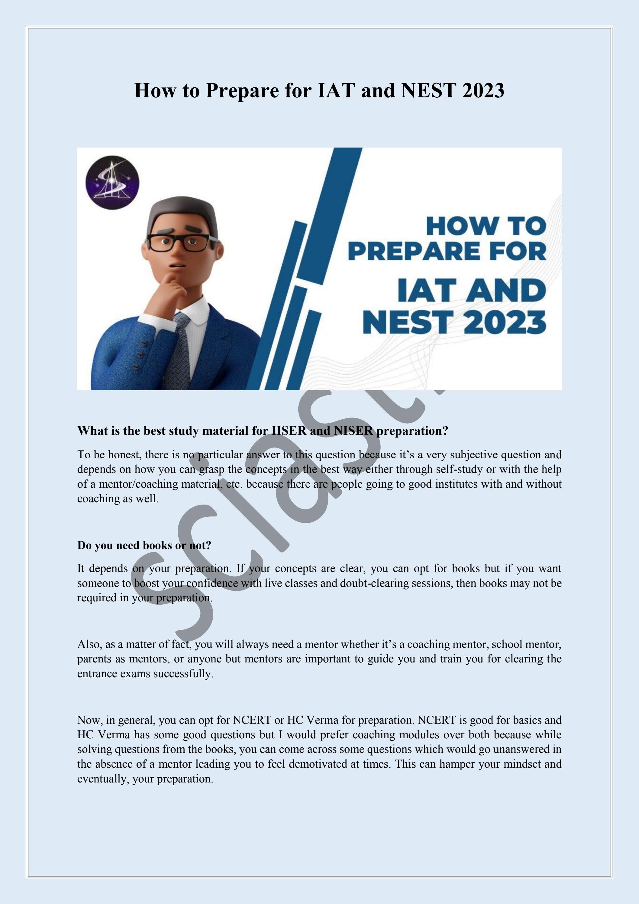How to Prepare for IAT and NEST 2023 by Sciastra - Issuu