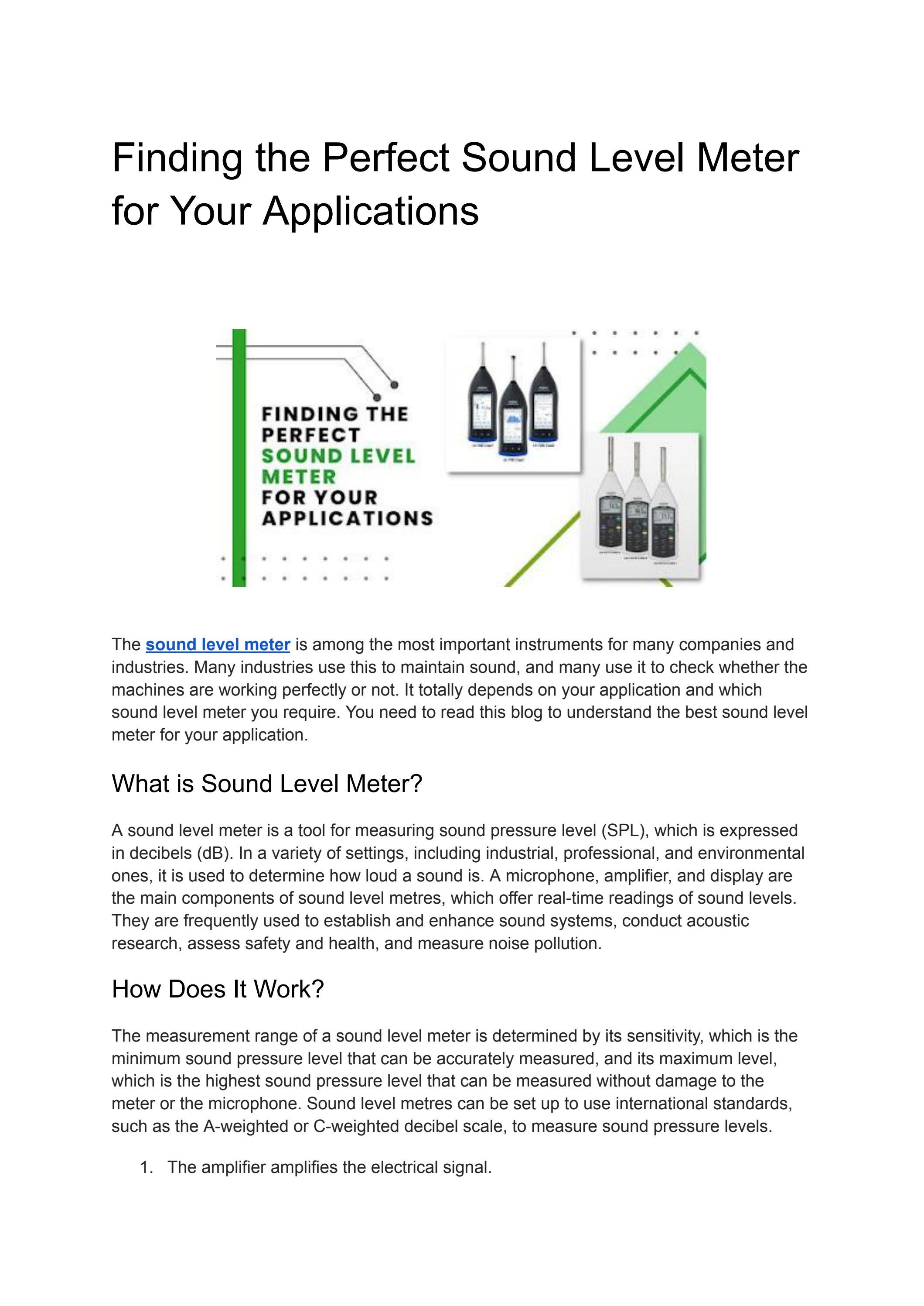 Finding the Perfect Sound Level Meter for Your Applications by Onosokki ...