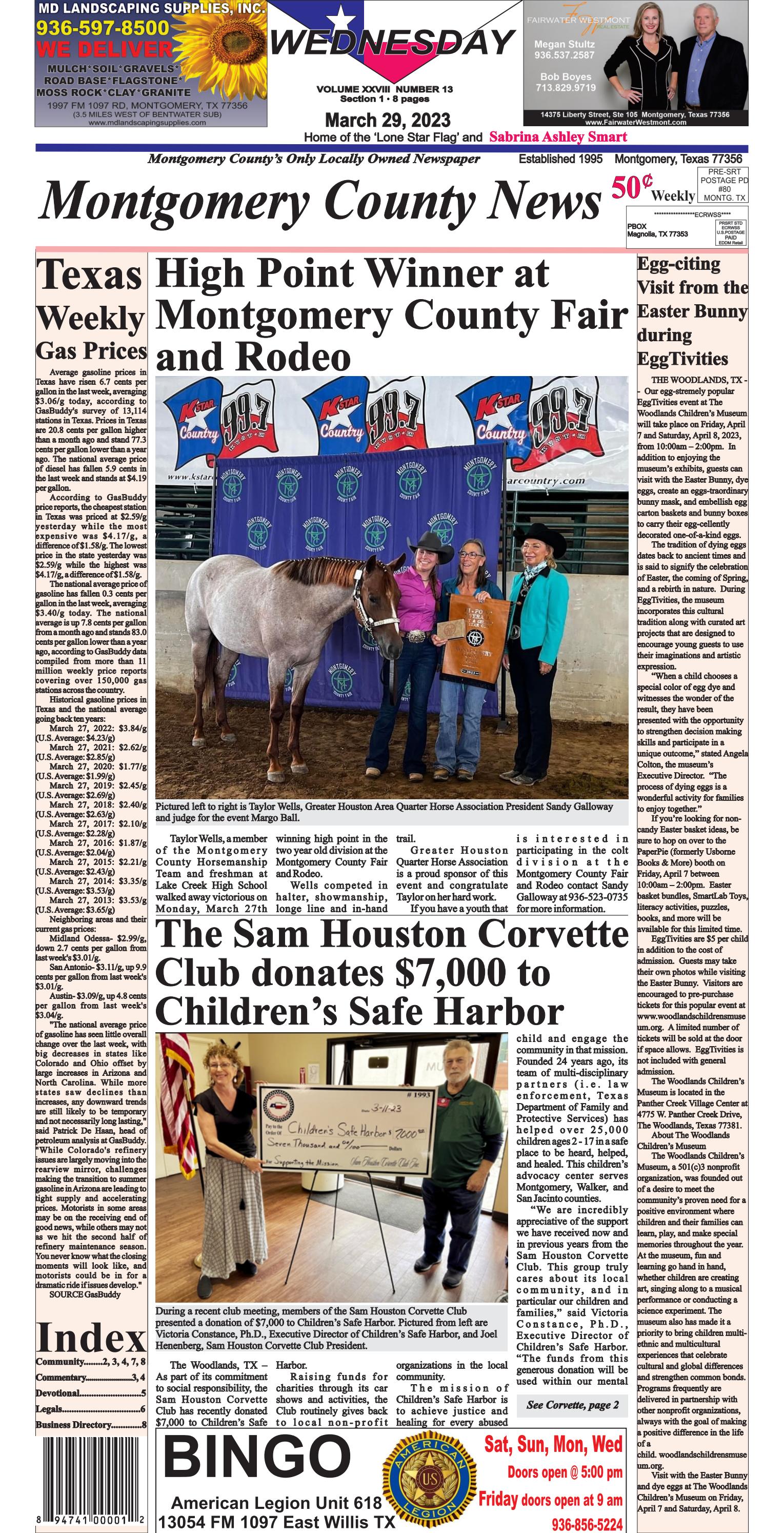 Montgomery County News, March 29, 2023 by Monte West - Issuu