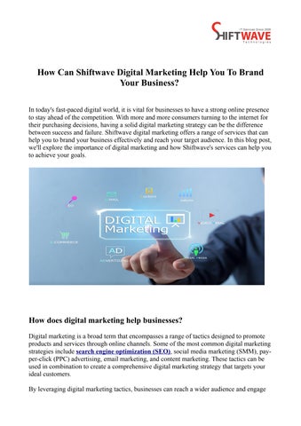 How Can Shiftwave Digital Marketing Help You To Brand Your Business? by ...