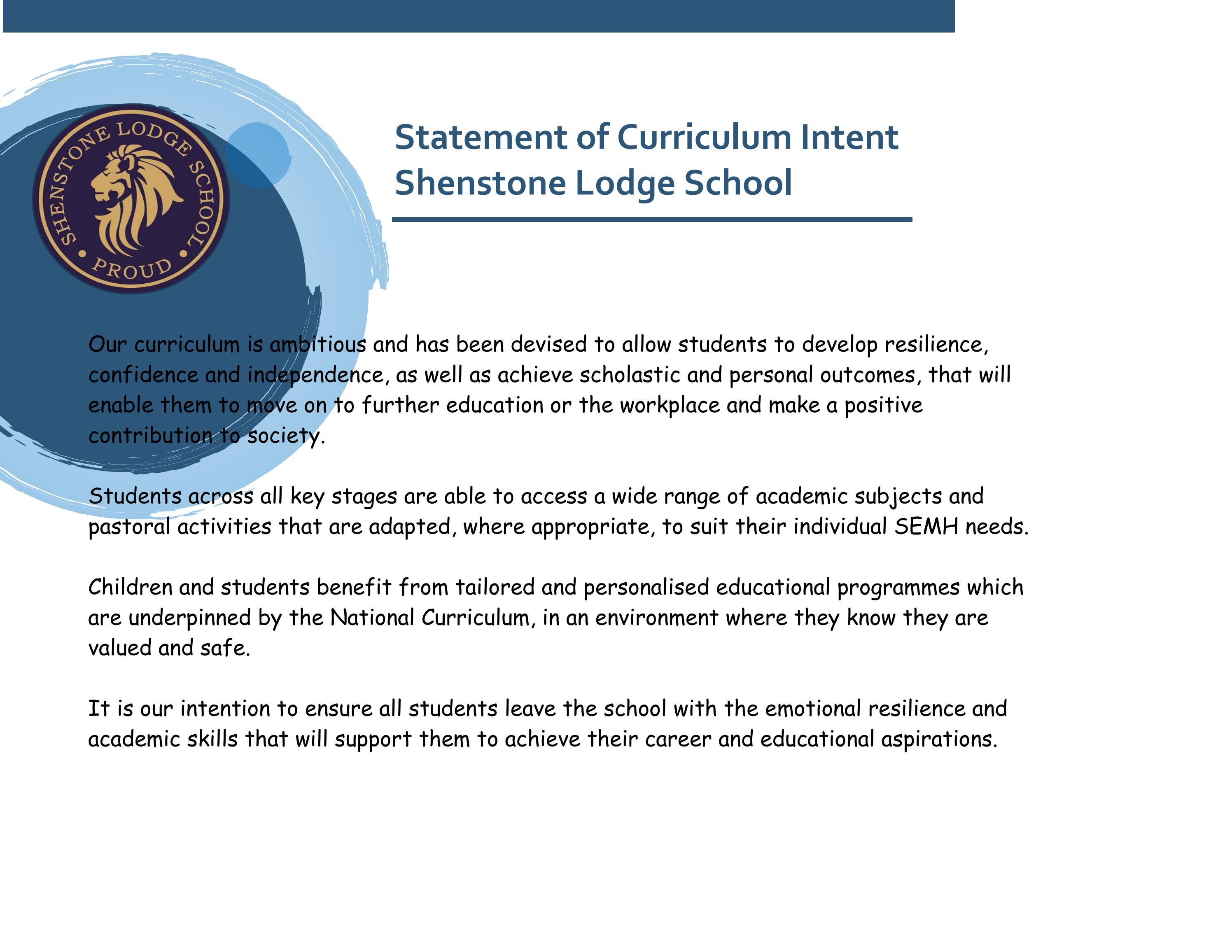 Whole School Curriculum Statement by Schudio - Issuu