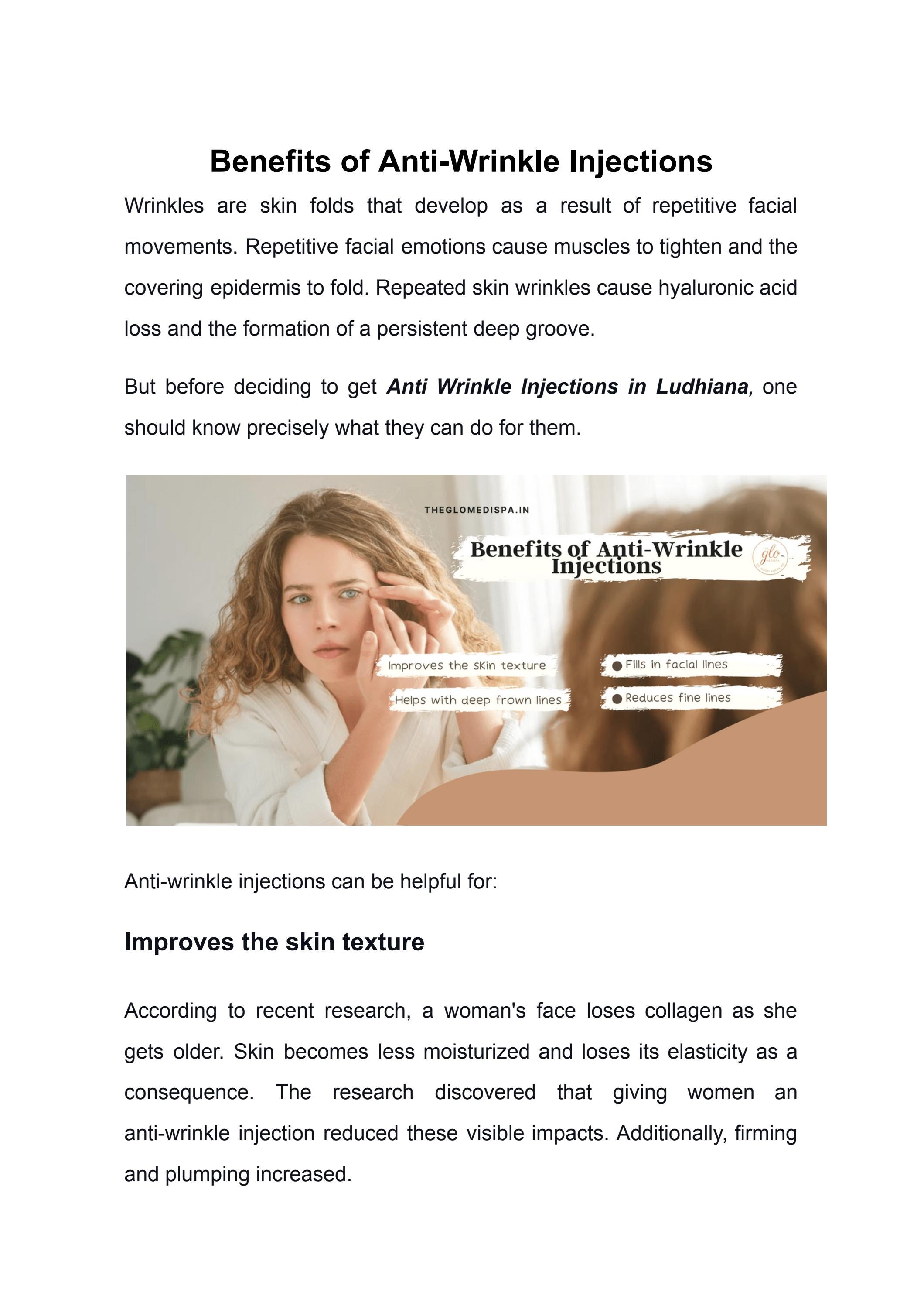 Benefits of Anti-Wrinkle Injections by The Glo Medispa - Issuu