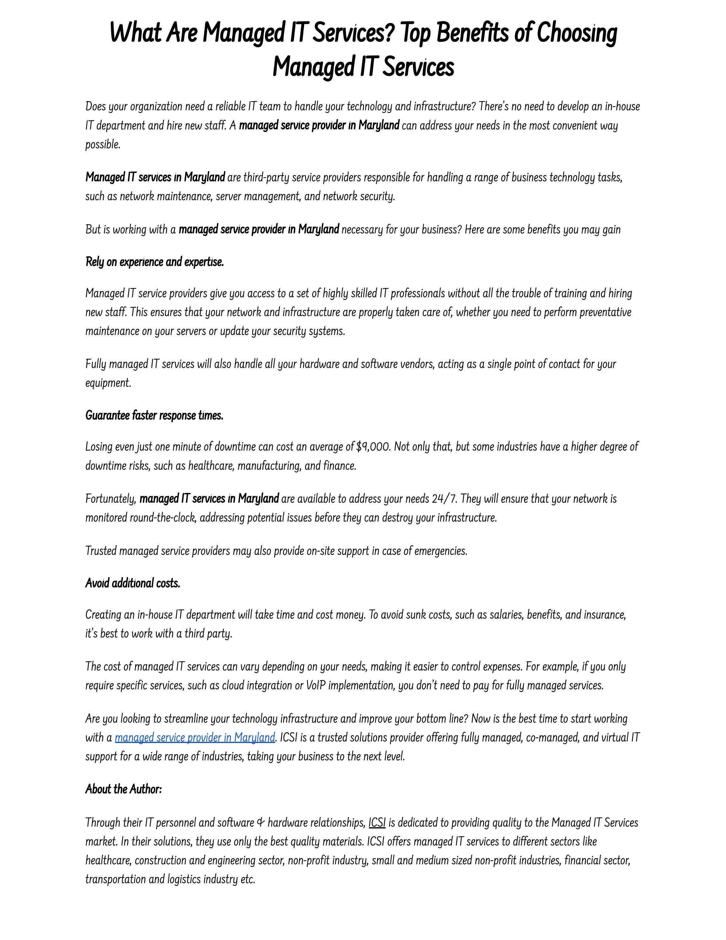 What Are Managed IT Services? Top Benefits of Choosing Managed IT ...