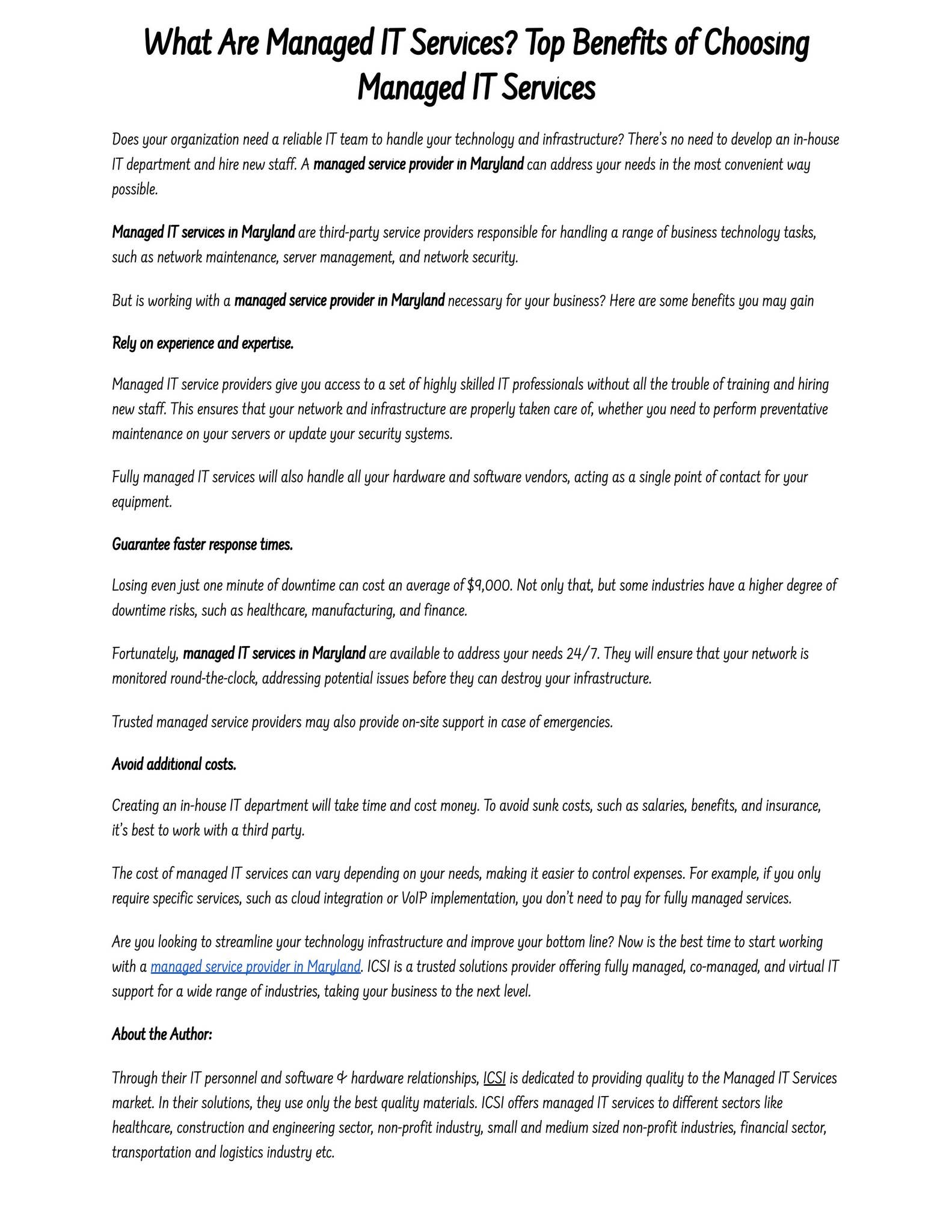 What Are Managed IT Services? Top Benefits of Choosing Managed IT ...