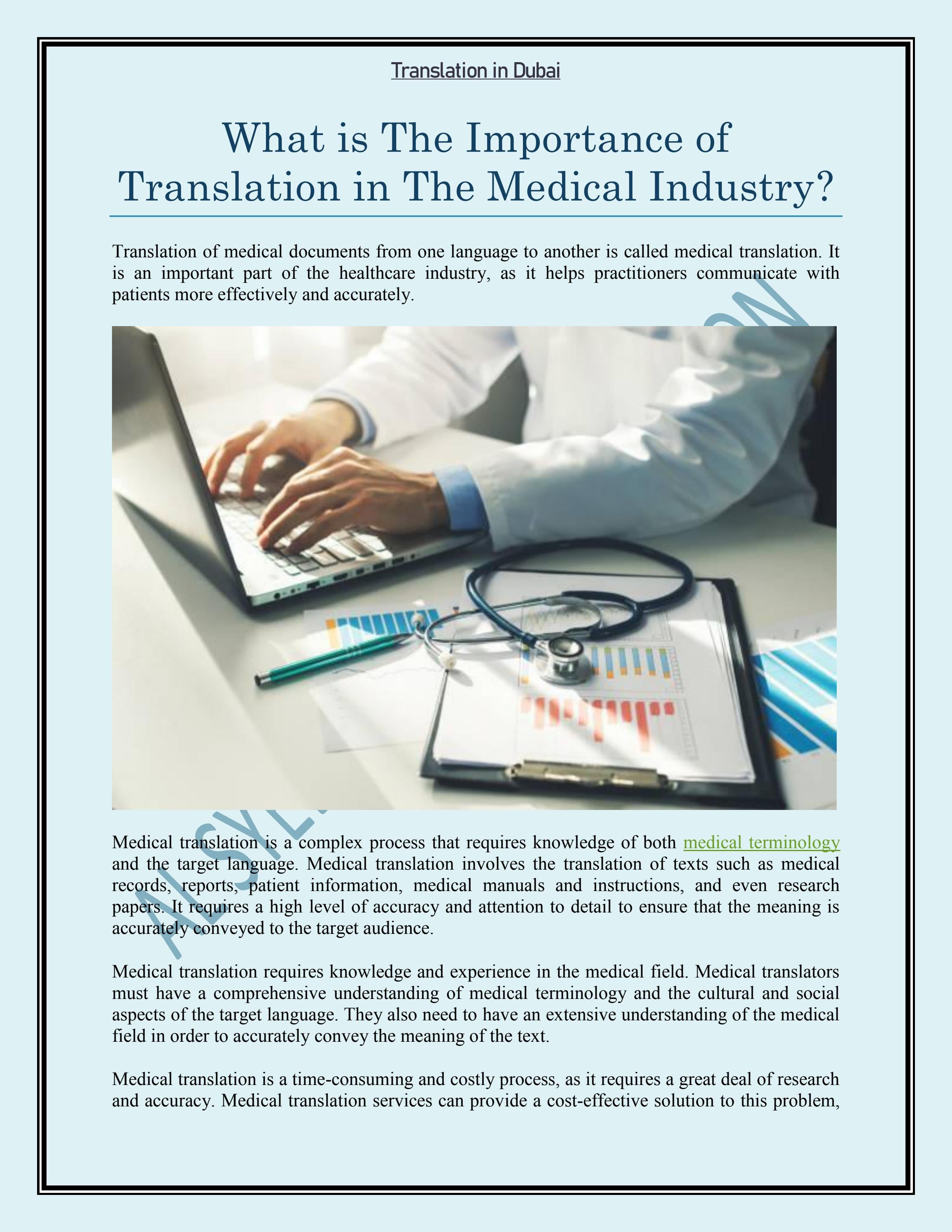 What is The Importance of Translation in The Medical Industry? by ...
