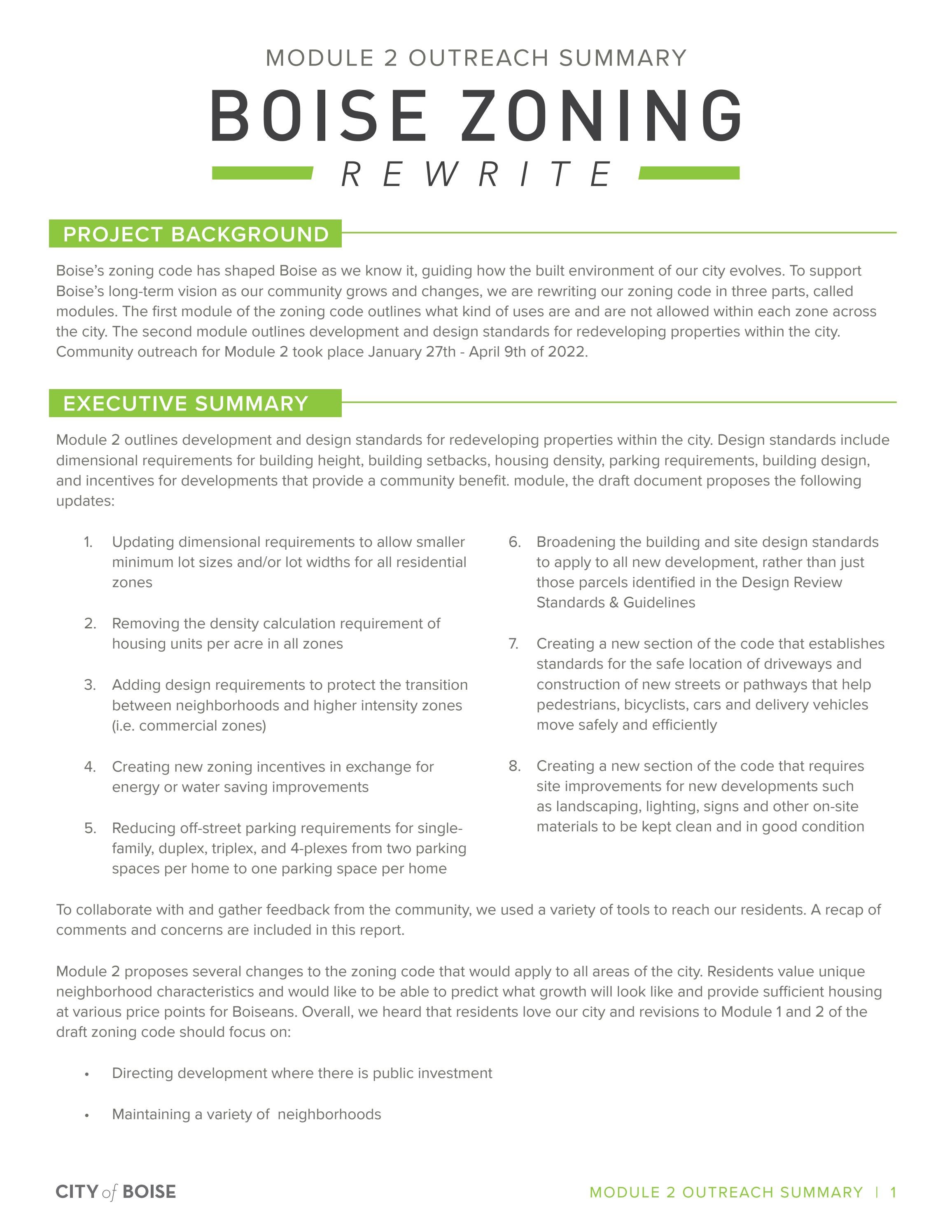 Modern Zoning Code - Exhibit G - Zoning Code Outreach Summary Module 2 ...
