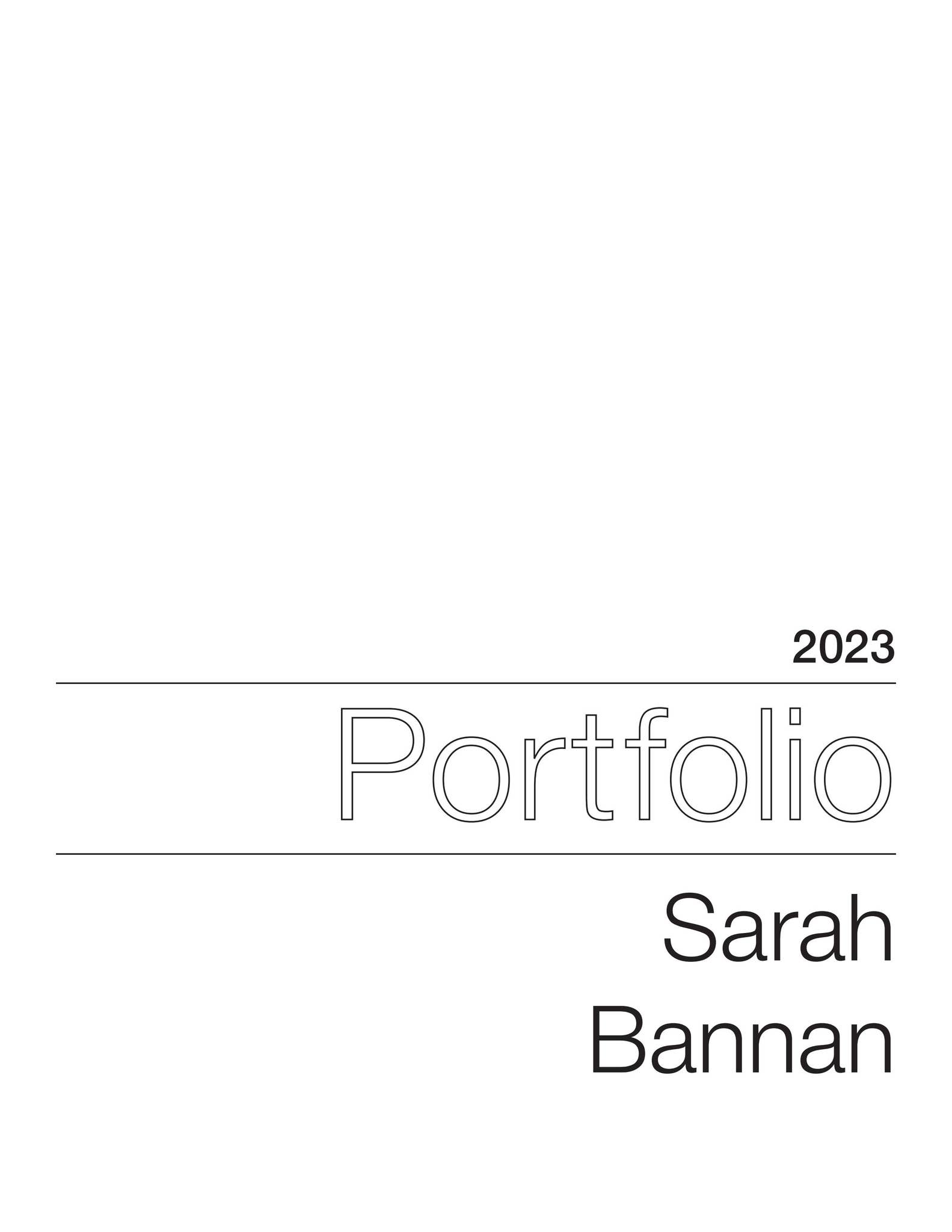 2023 Portfolio_Sarah Bannan by Sarah Bannan - Issuu
