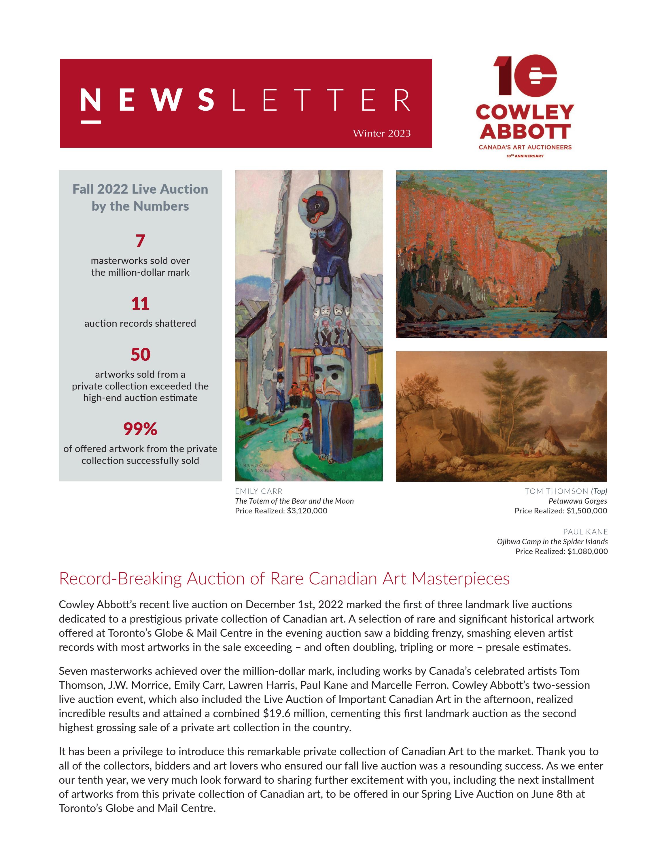 Cowley Abbott Winter 2023 Newsletter by Cowley Abbott Fine Art - Issuu