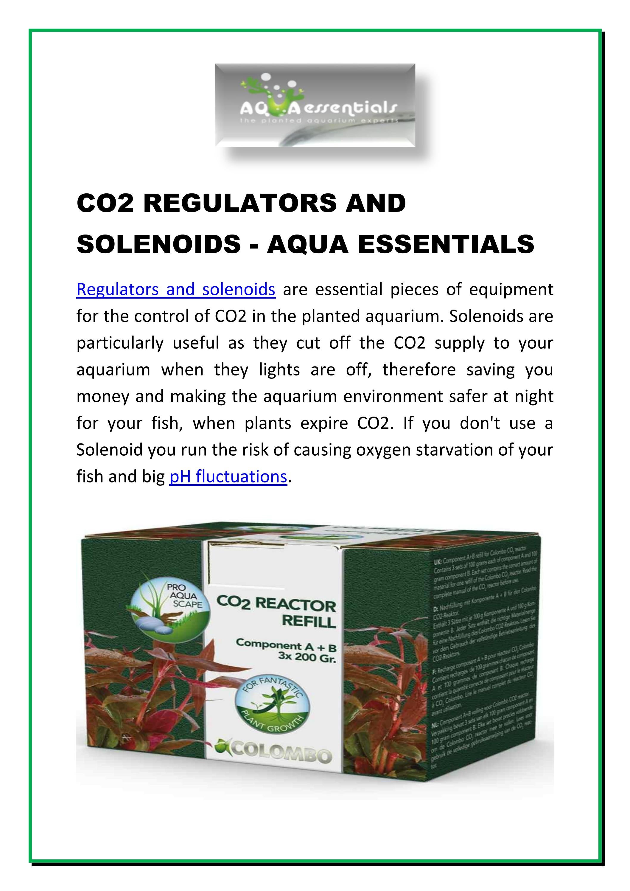 Co2 Regulators And Solenoids - Aqua Essentials by Aqua Essentials - Issuu