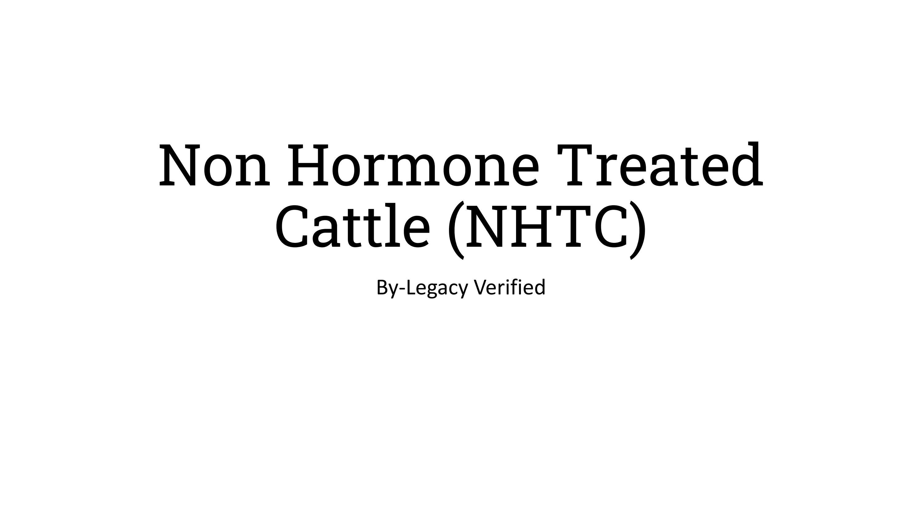 Non Hormone Treated Cattle (NHTC) by Legacy Verified - Issuu