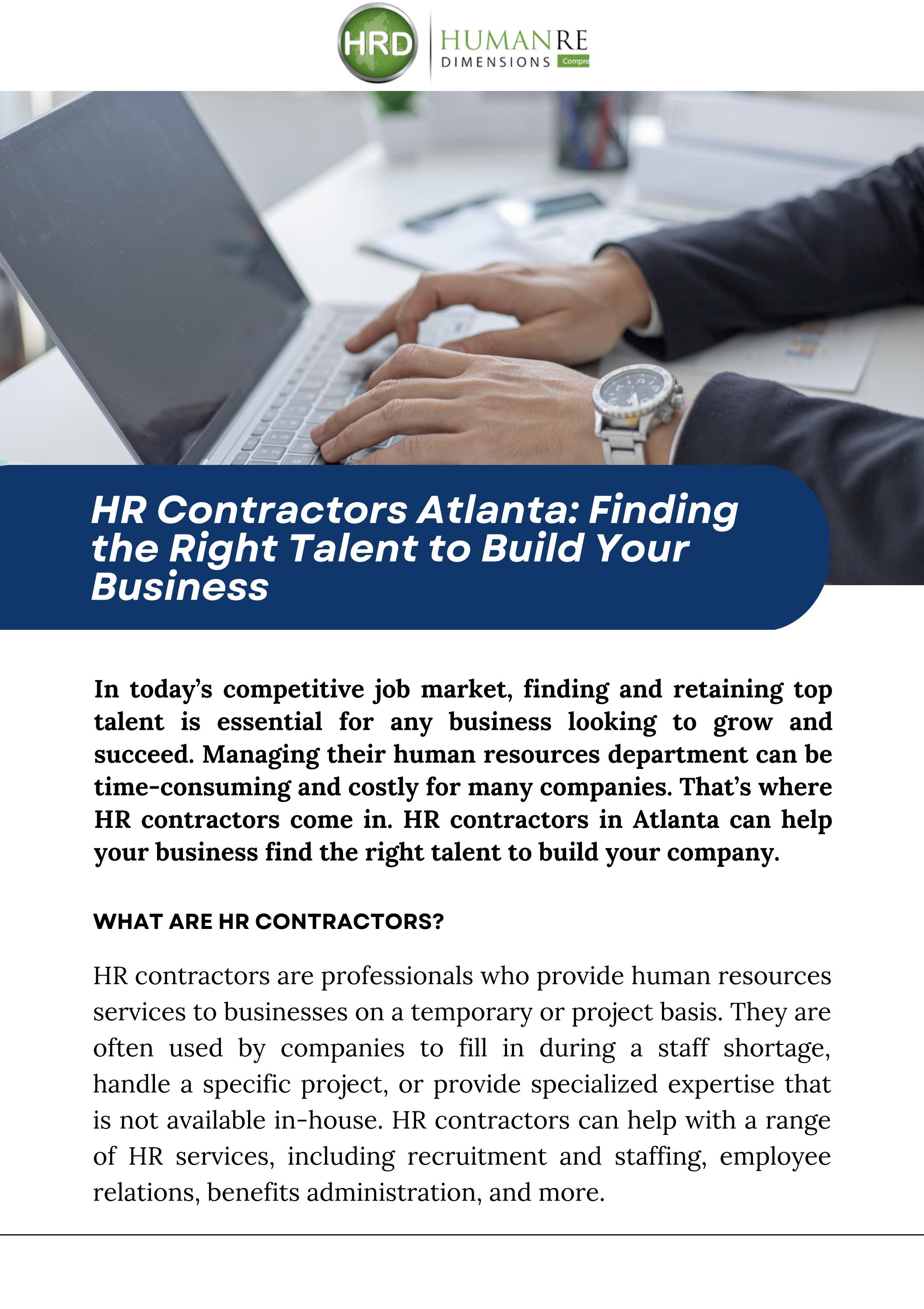HR Contractors Atlanta: Finding the Right Talent to Build Your Business ...