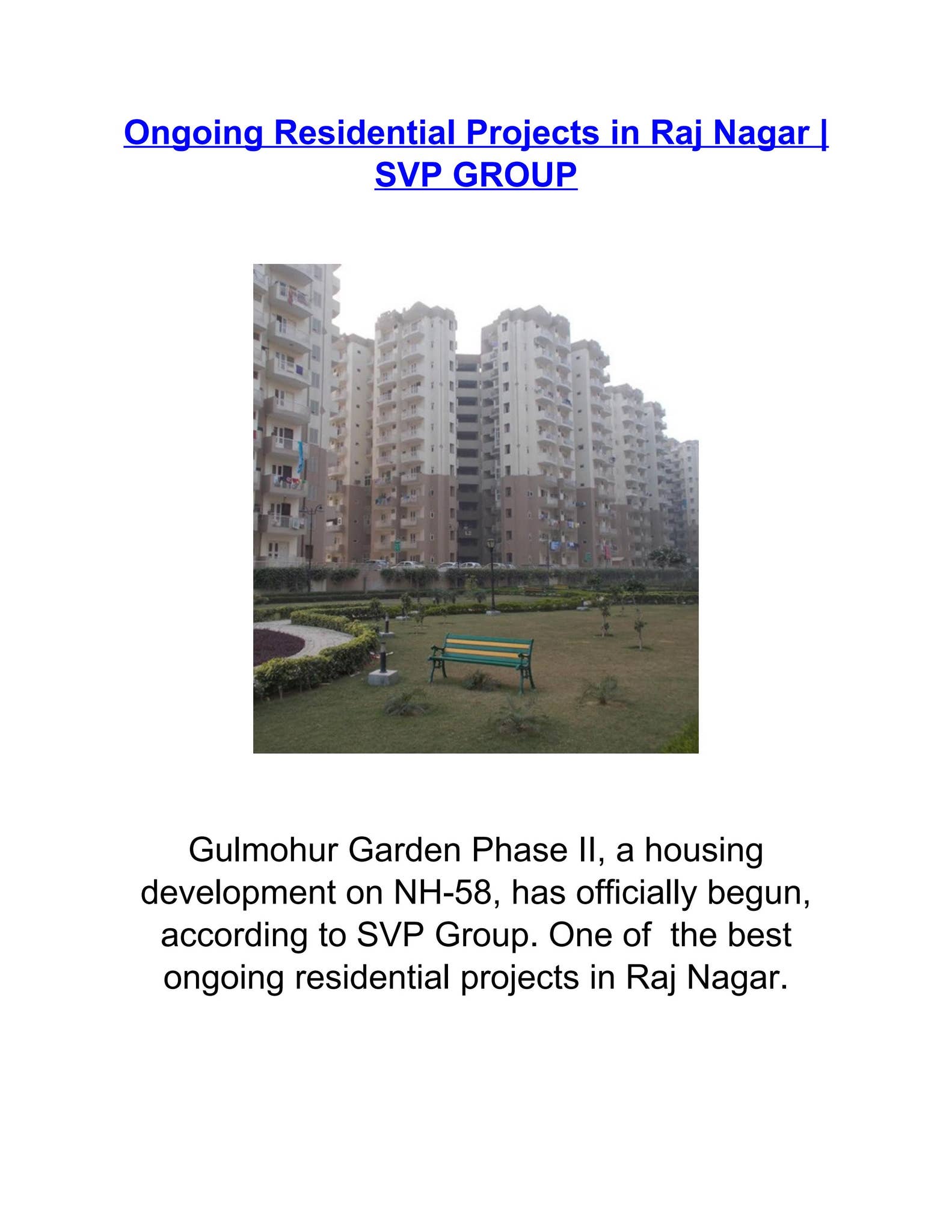 Ongoing Residential Projects in Raj Nagar | SVP GROUP by svp group - Issuu