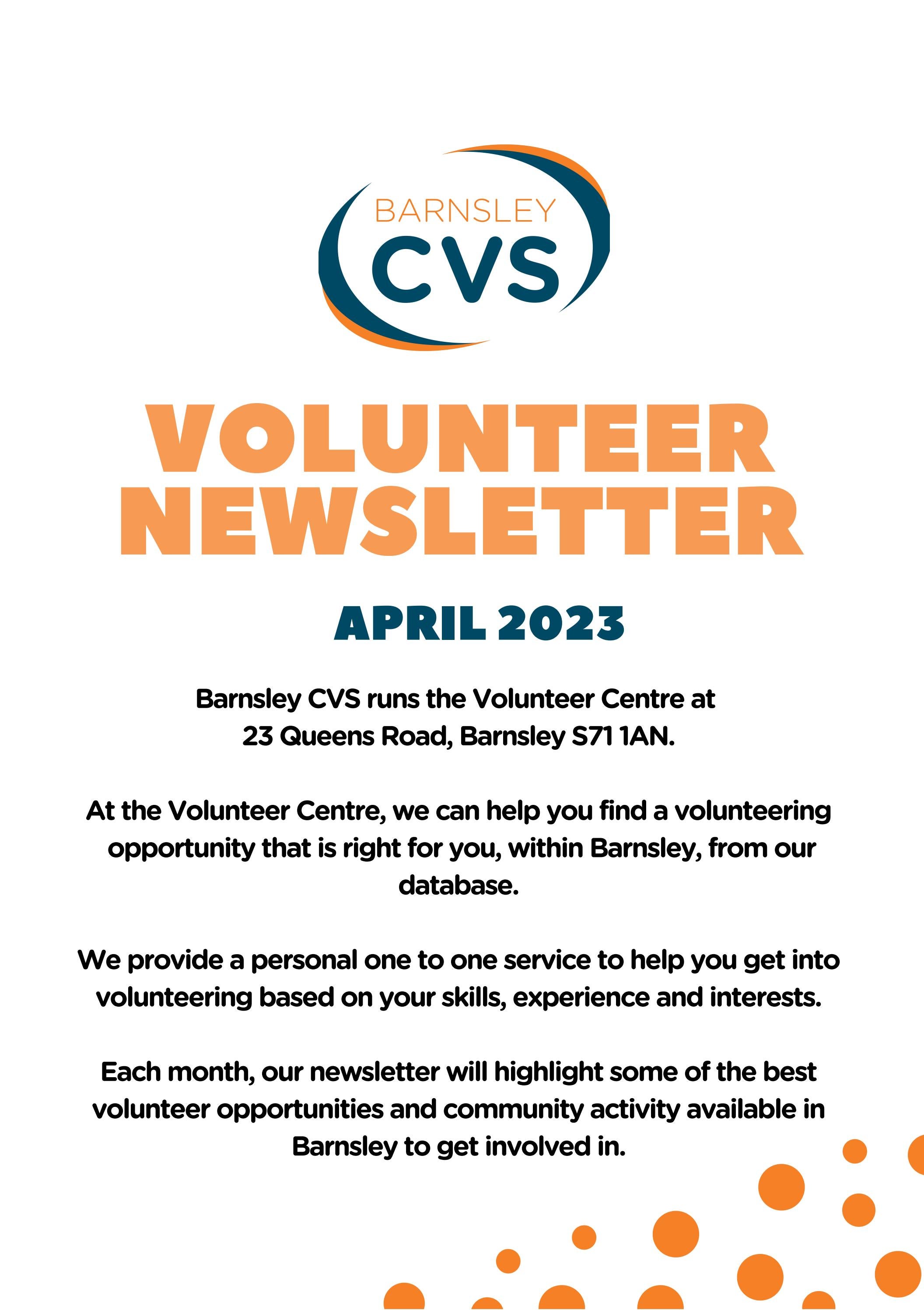 Volunteering Newsletter April 2023 by BarnsleyCVS - Issuu