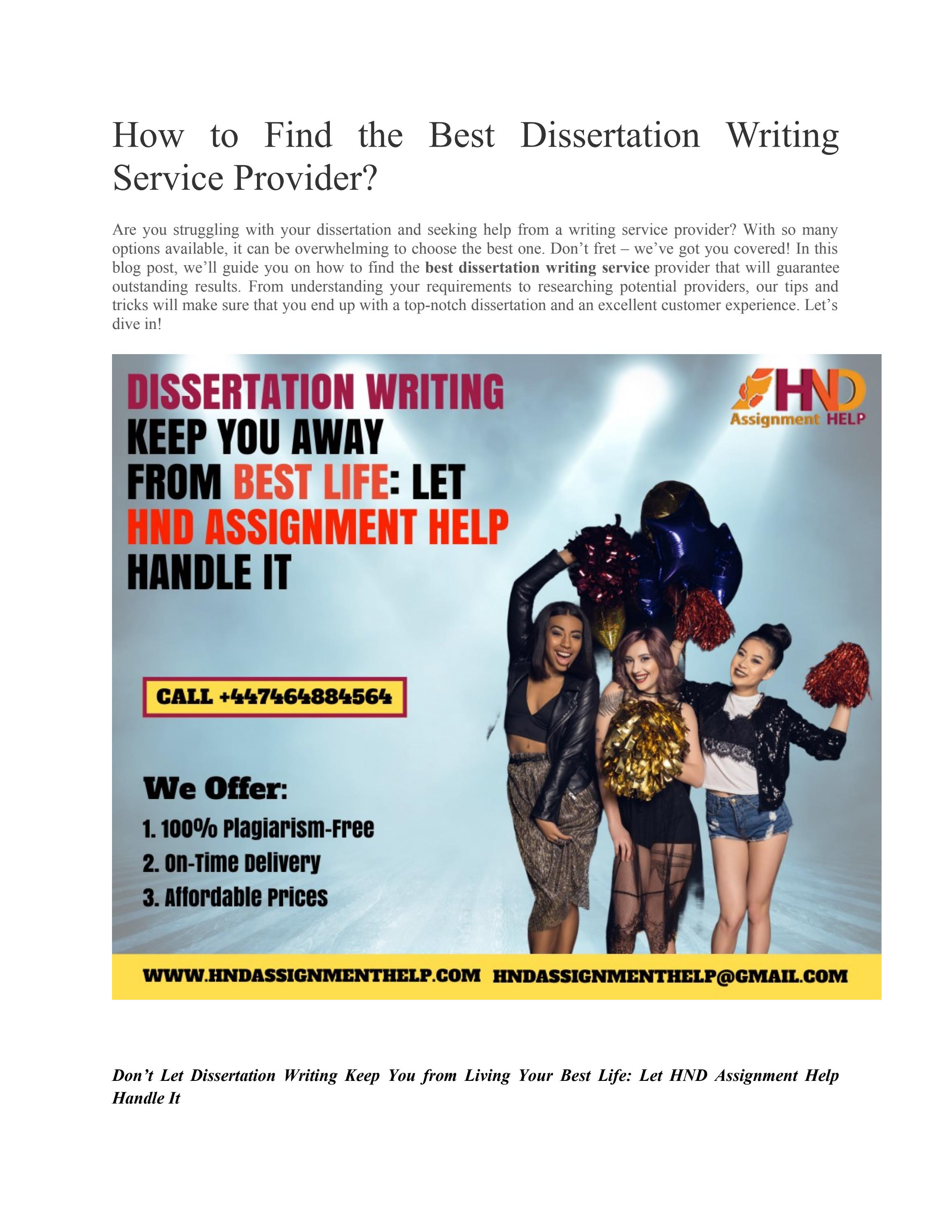 How To Find The Best Dissertation Writing Service Provider? by ...