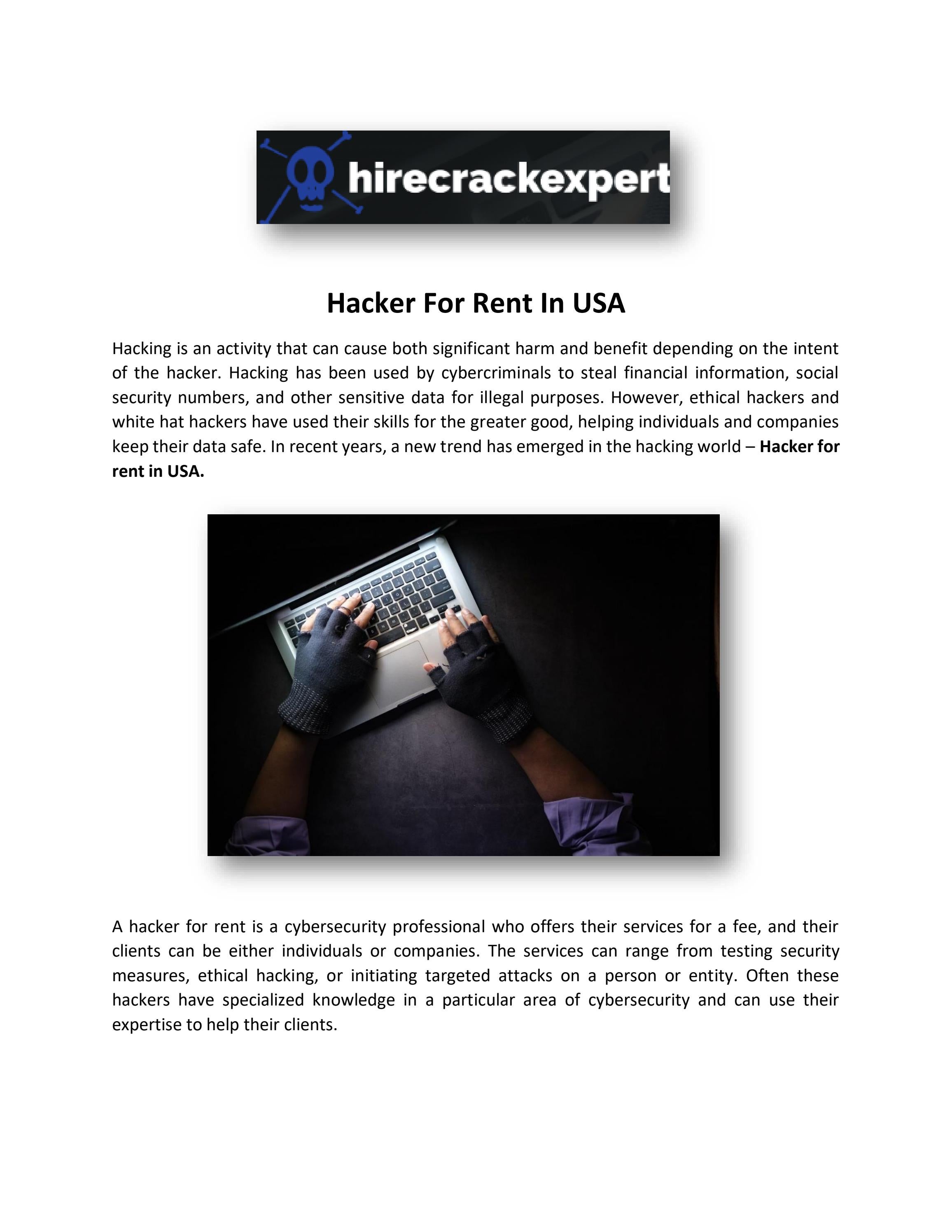 Hire White Hat Professional Ethical Hacker in Europe- Hirecrackexpert by Hirecrack Expert - Issuu