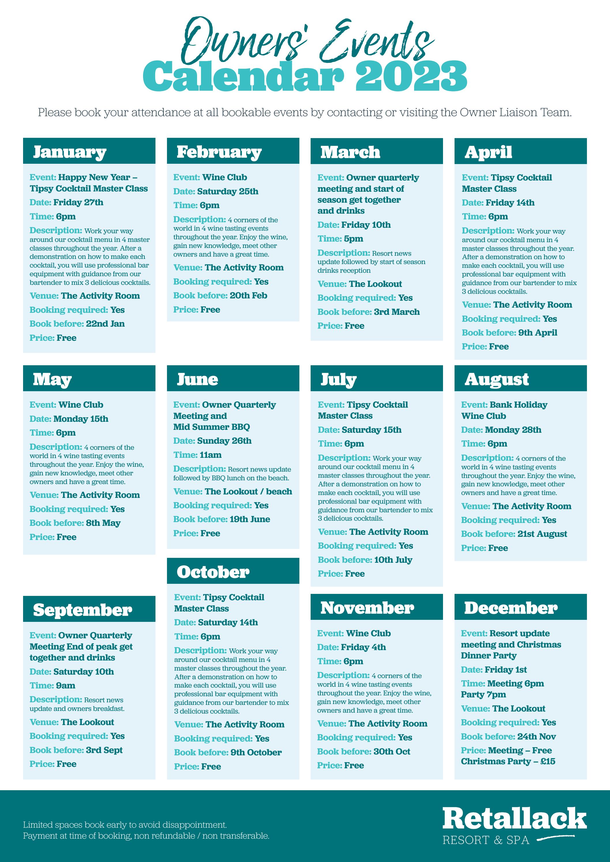 Retallack Owners Events 2023 by Away Resorts - Issuu