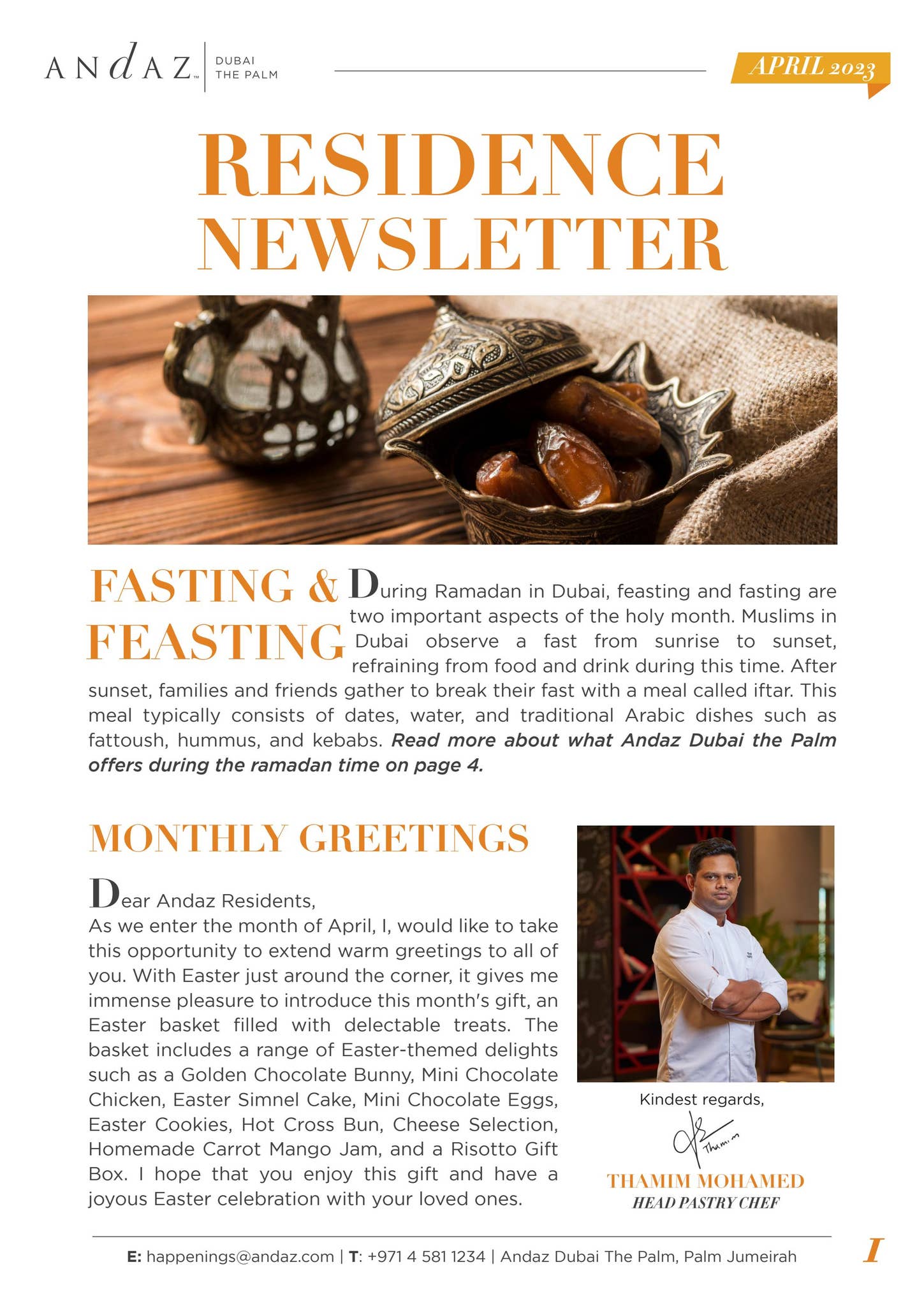April 2023 Residence Newsletter by Andaz Dubai The Palm - Issuu