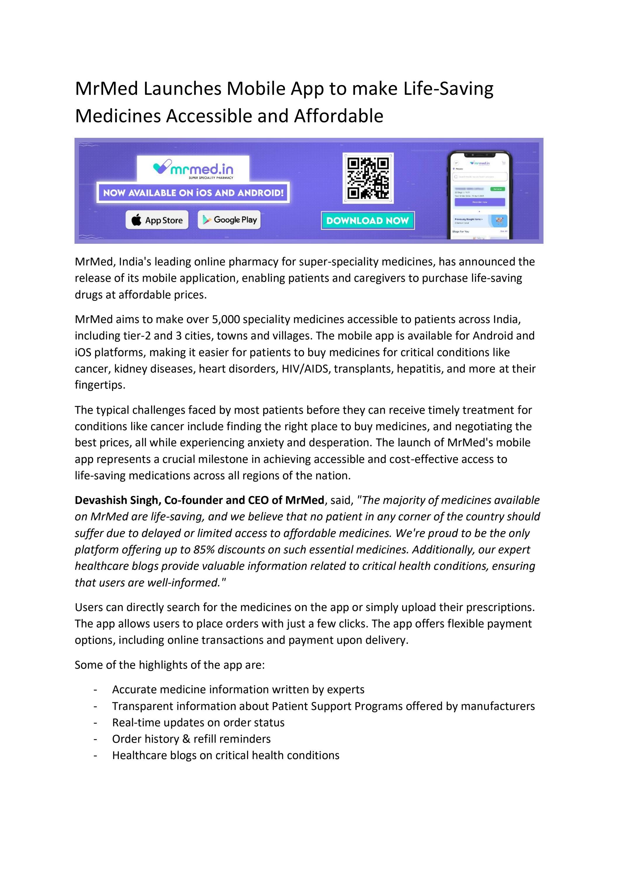 MrMed Mobile App for Android and iOS by MrMedPharmacy - Issuu