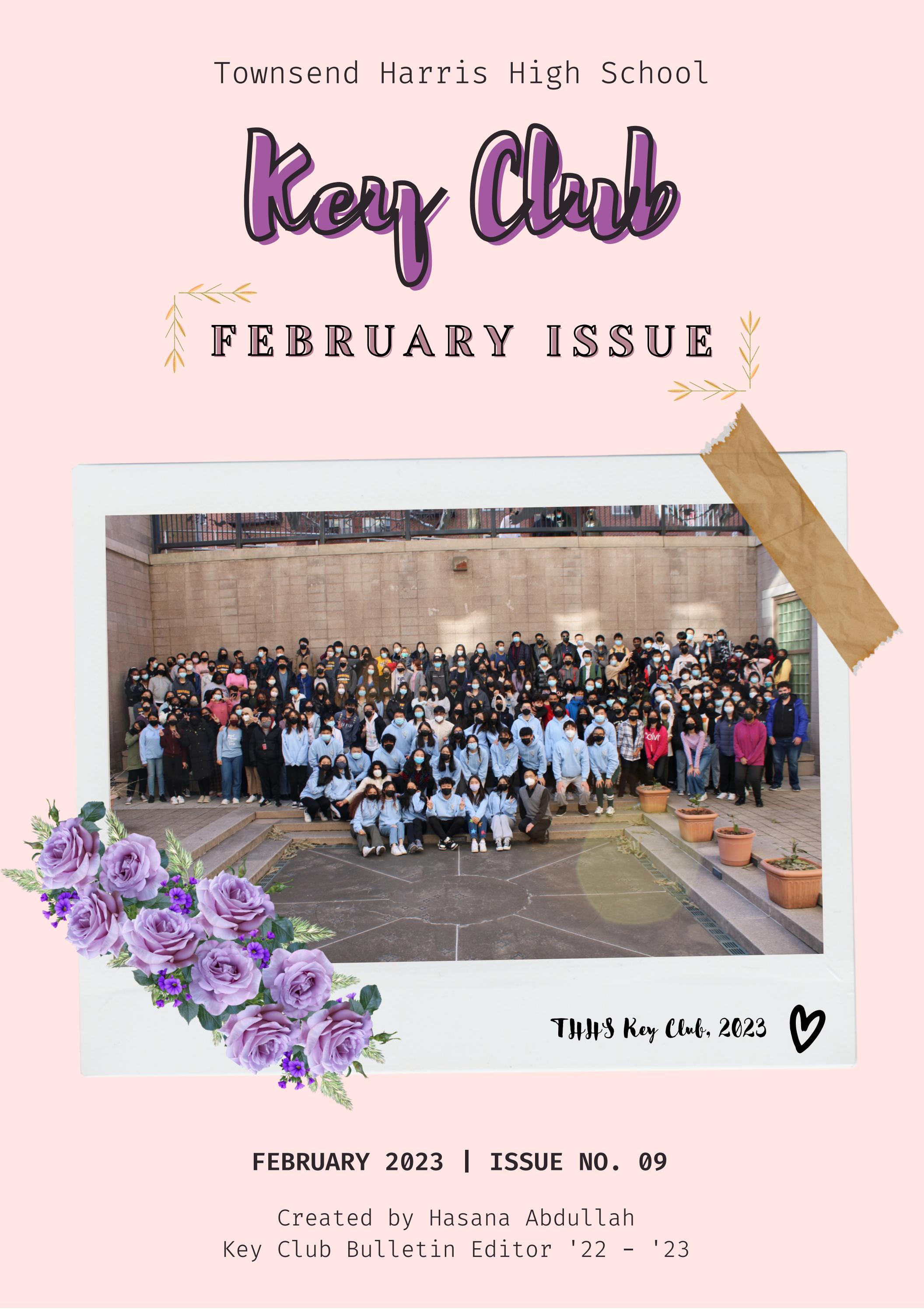 Townsend Harris Key Club | February Newsletter | Issue No. 10 | 2022-23 ...