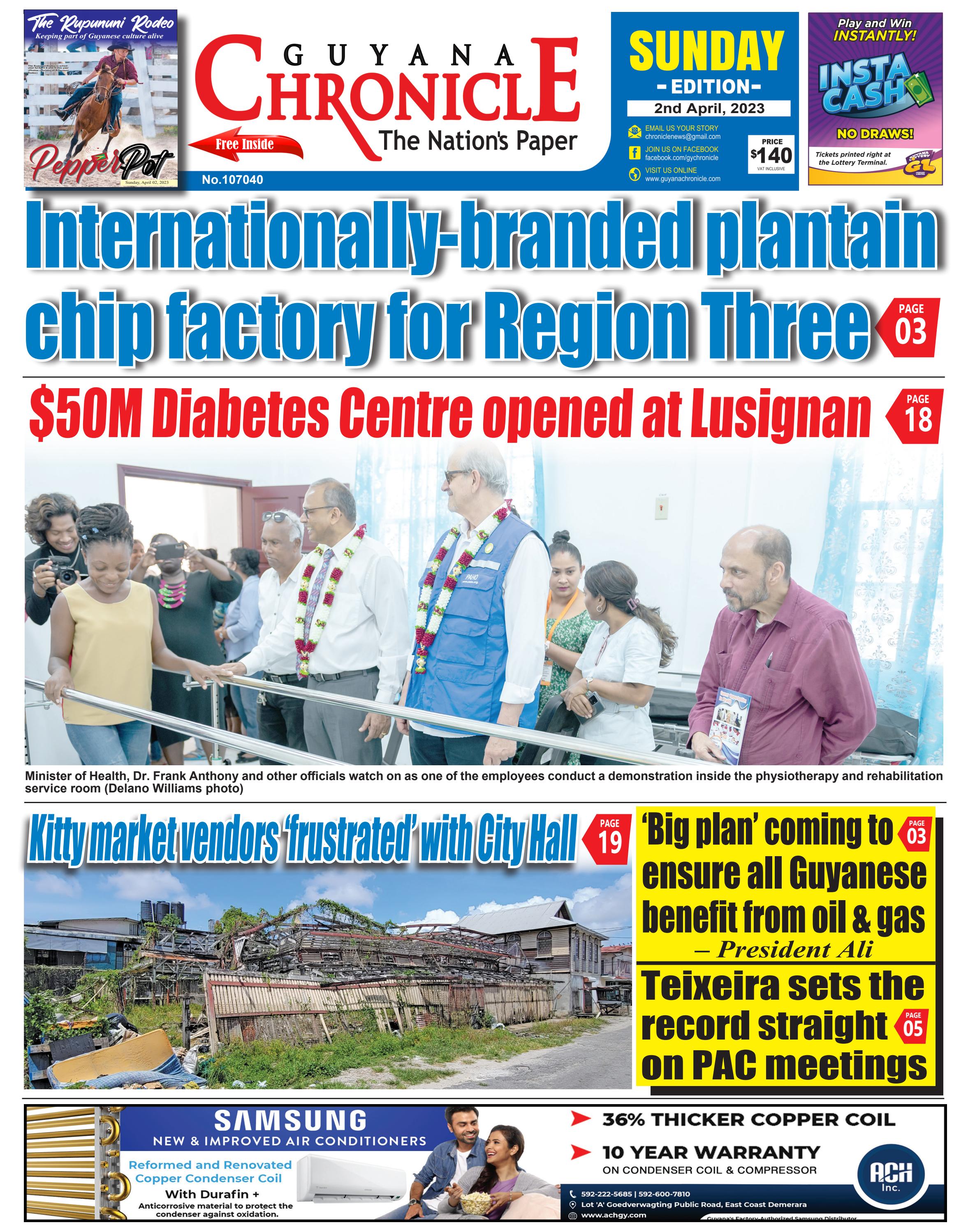 Guyana Chronicle E-Paper 02-04-2023 by Guyana Chronicle - Issuu