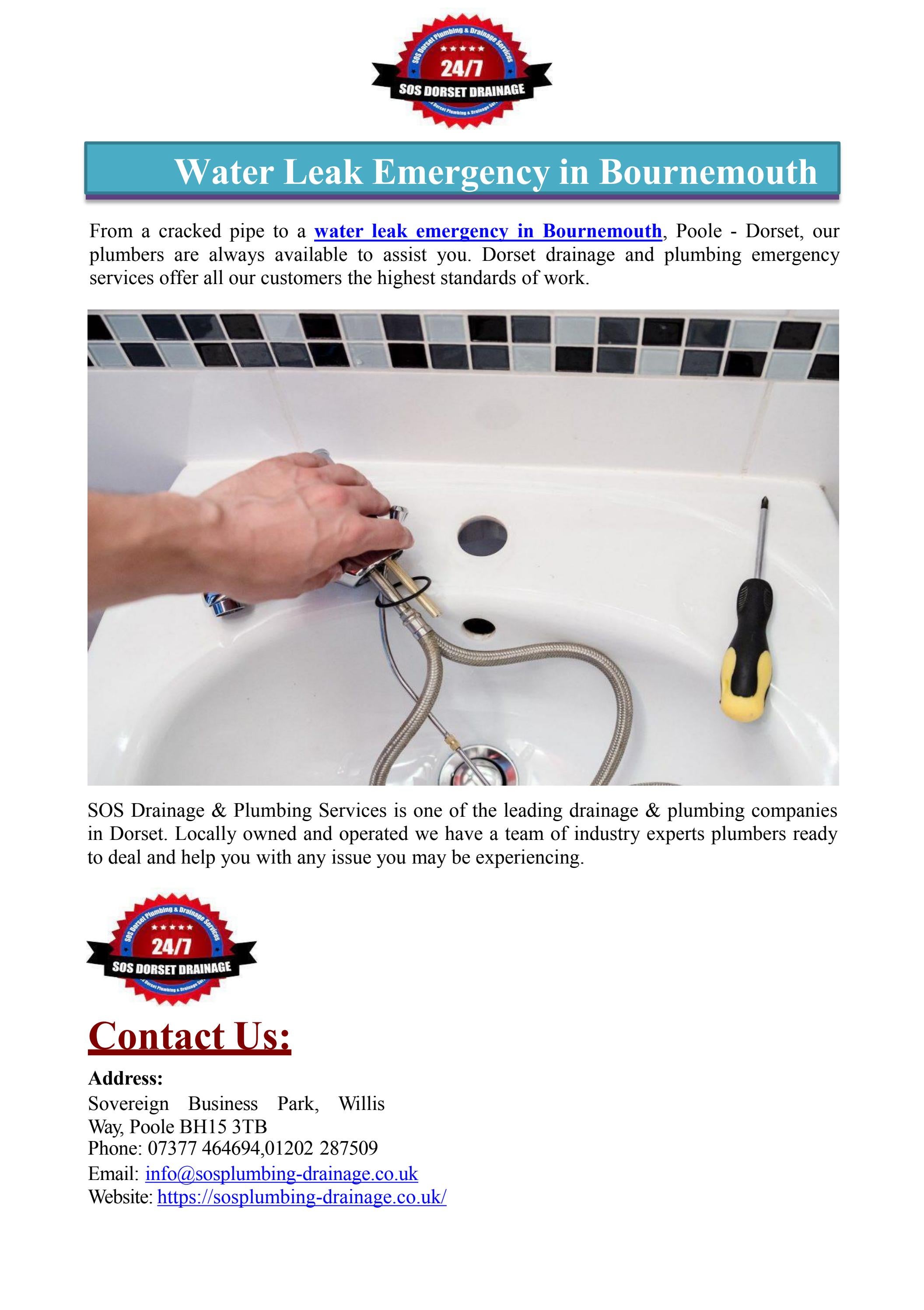 Water Leak Emergency in Bournemouth by SOS Drainage & Plumbing - Issuu