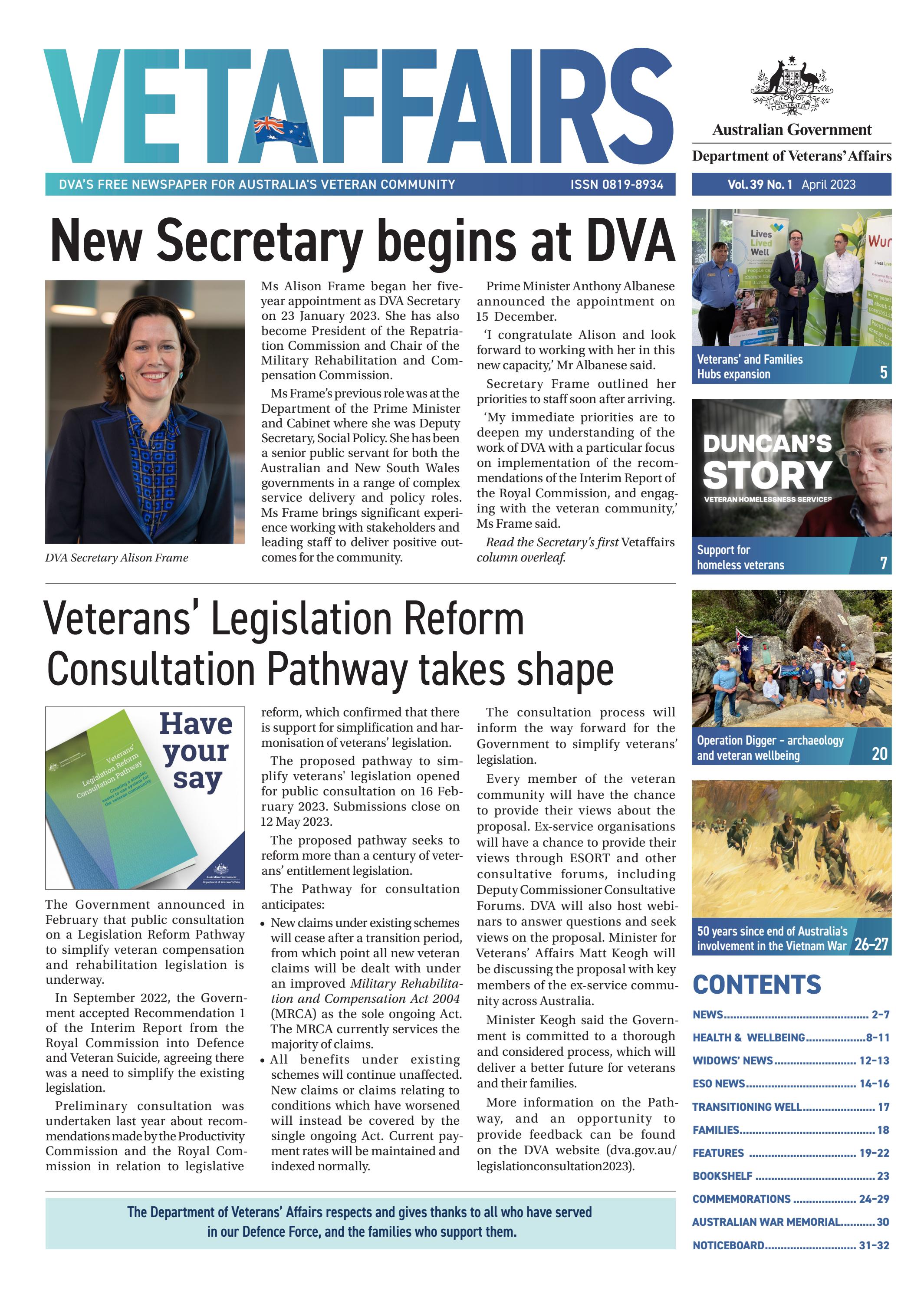 Vetaffairs April 2023 by Department of Veterans' Affairs - Issuu