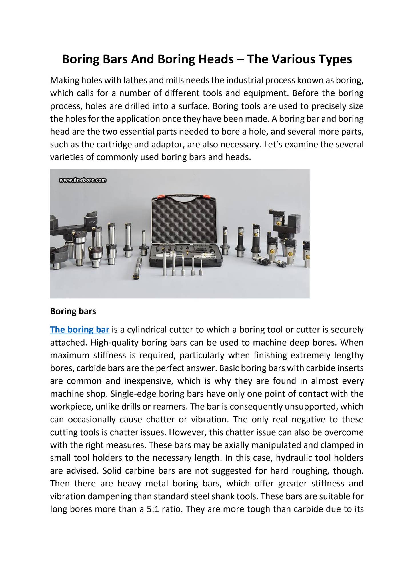 Boring Bars And Boring Heads – The Various Types by finetechtoolings ...