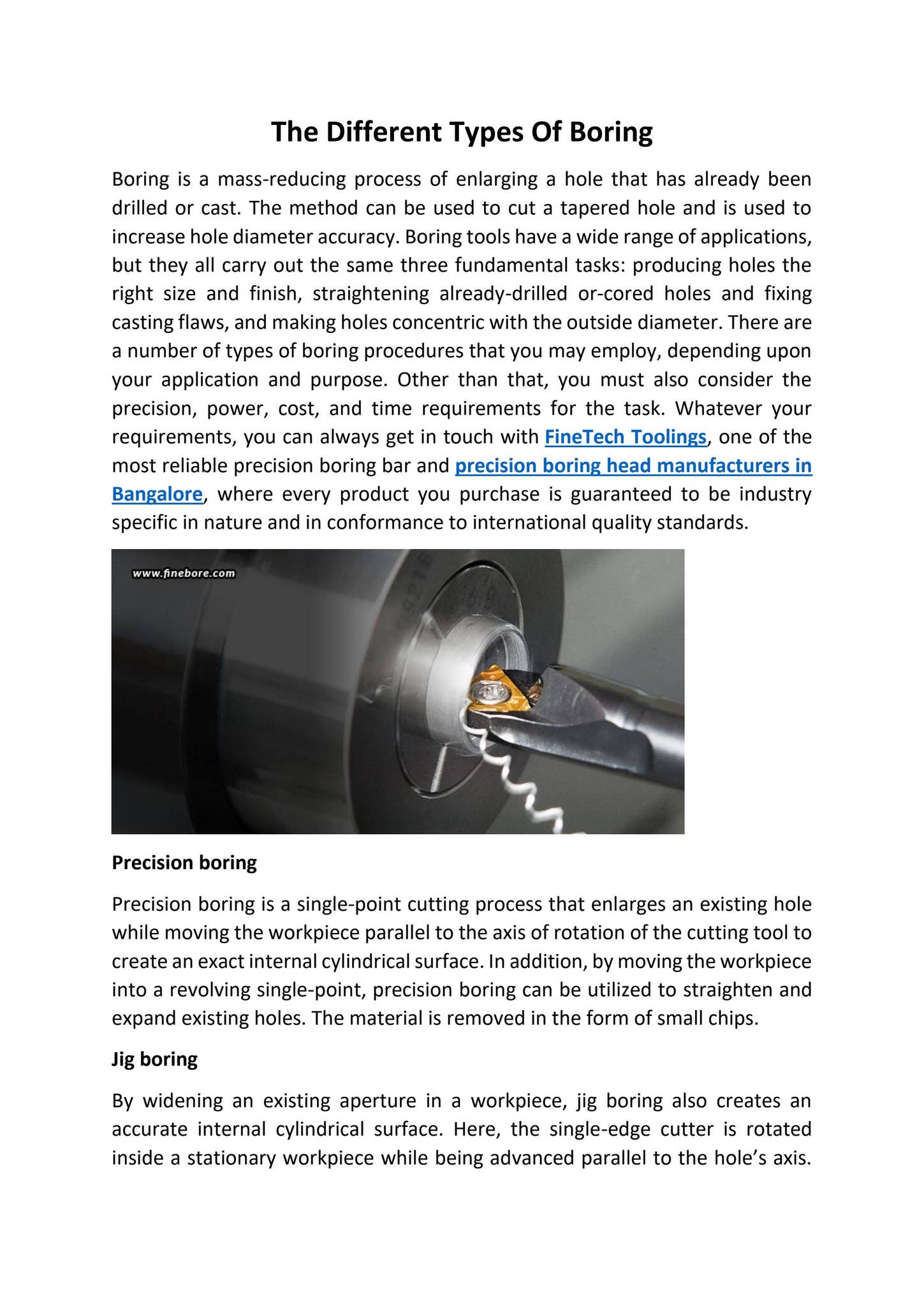The Different Types Of Boring by finetechtoolings - Issuu