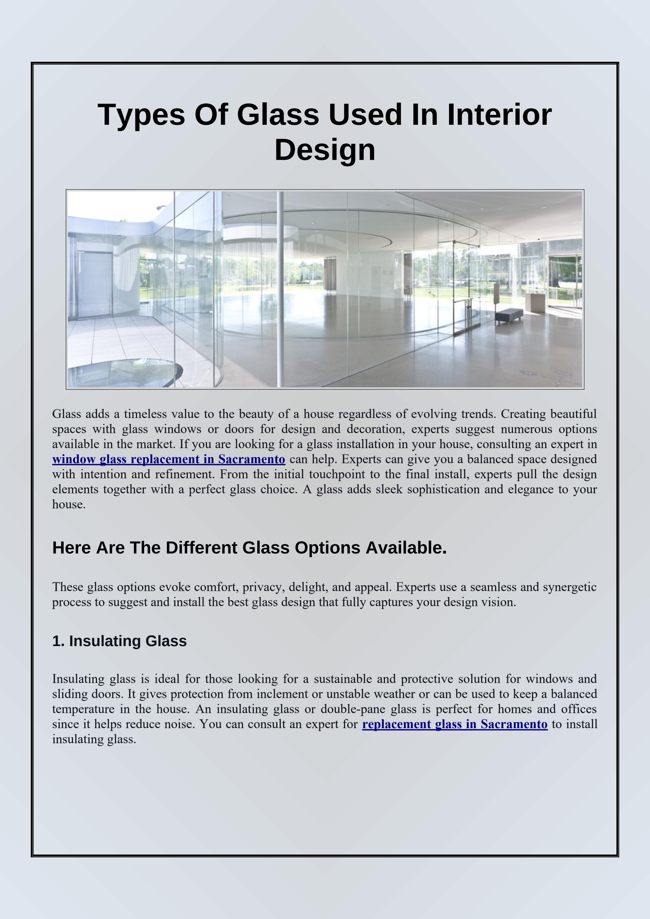 Different Glass Options For Interior Design by Central Glass Inc - Issuu