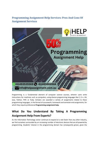 Programming Assignment Help Services: Pros And Cons Of Assignment ...