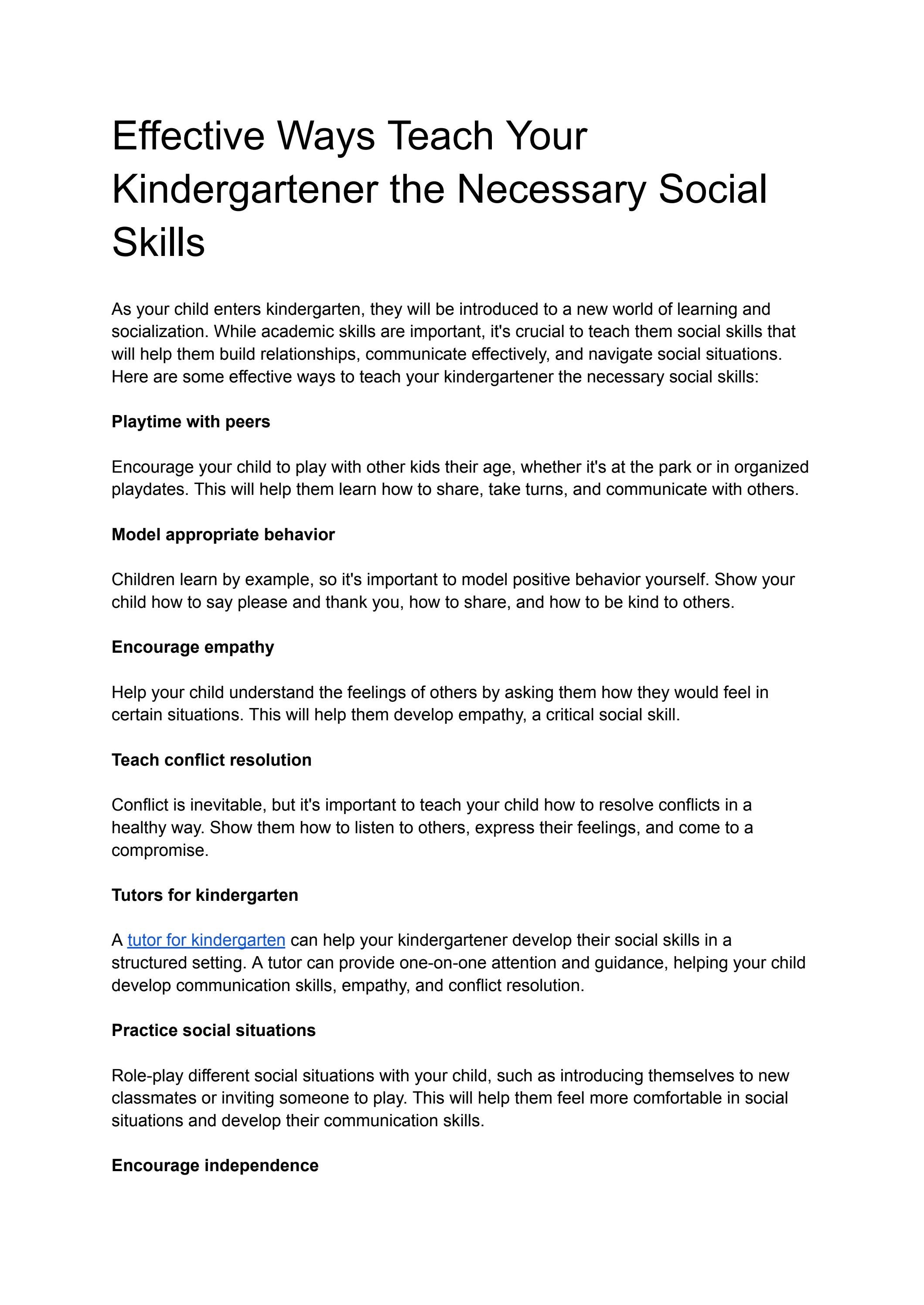 Effective Ways To Teach Your Kindergartener The Necessary Social Skills Effective Ways To Teach Your Kindergartener The Necessary Social Skills